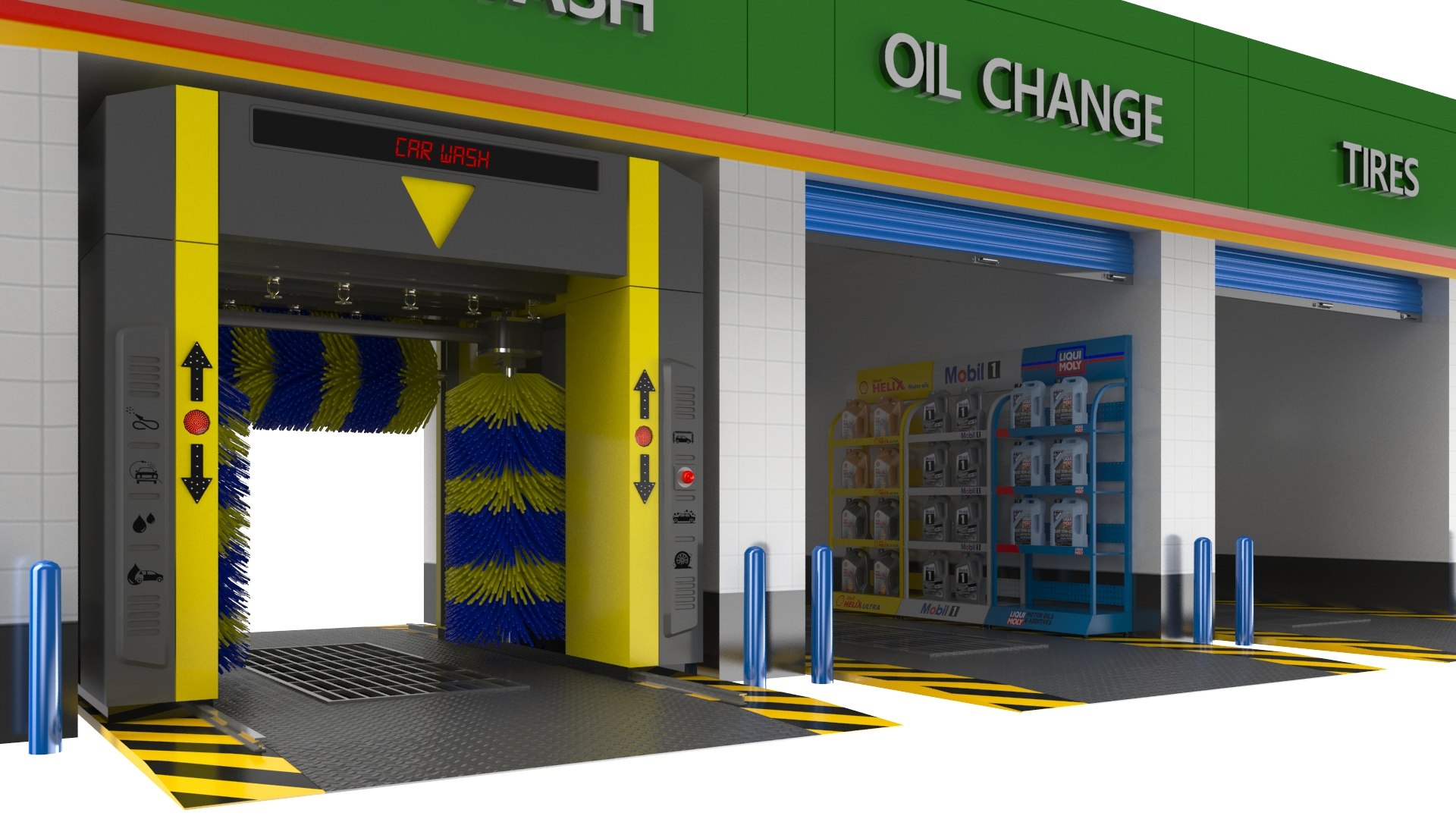 Detailed Car Service Building 03 3D Model - TurboSquid 2037268