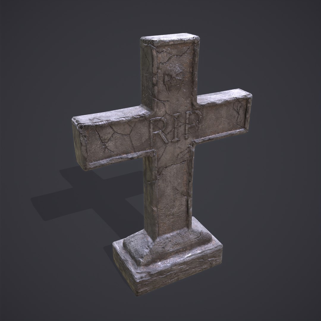RIP Cross Grave Stone 3D Model - TurboSquid 1796692