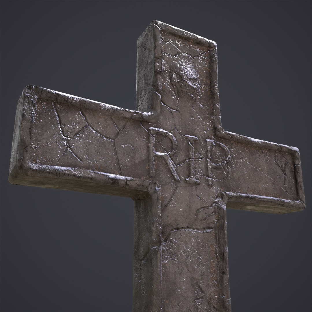 RIP Cross Grave Stone 3D Model - TurboSquid 1796692