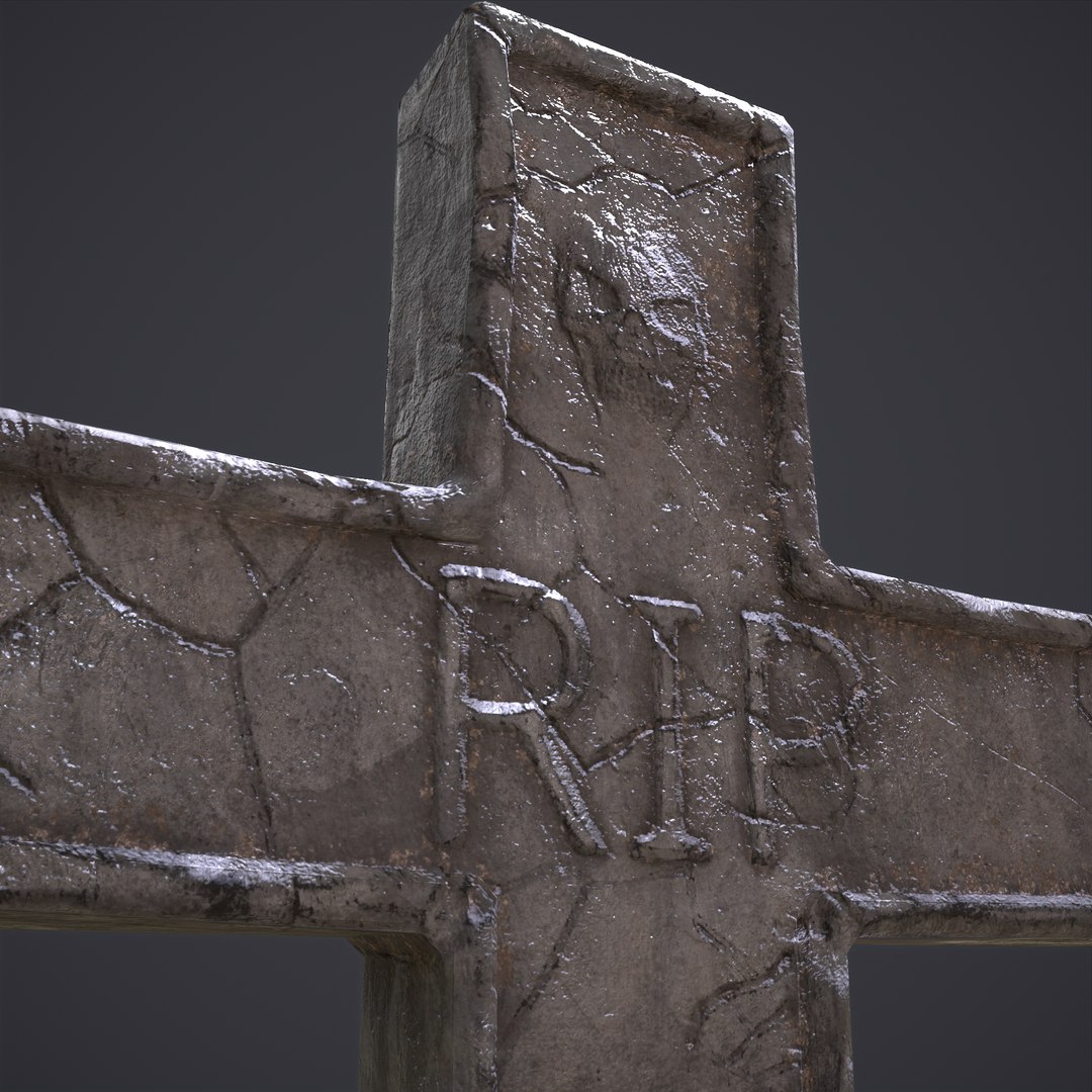 RIP Cross Grave Stone 3D Model - TurboSquid 1796692