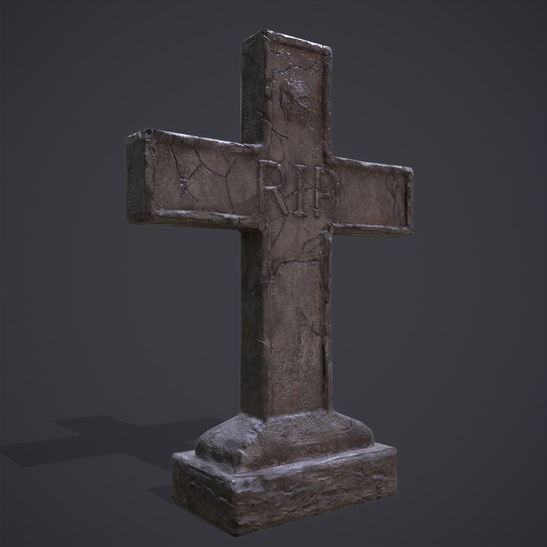 RIP Cross Grave Stone 3D Model - TurboSquid 1796692