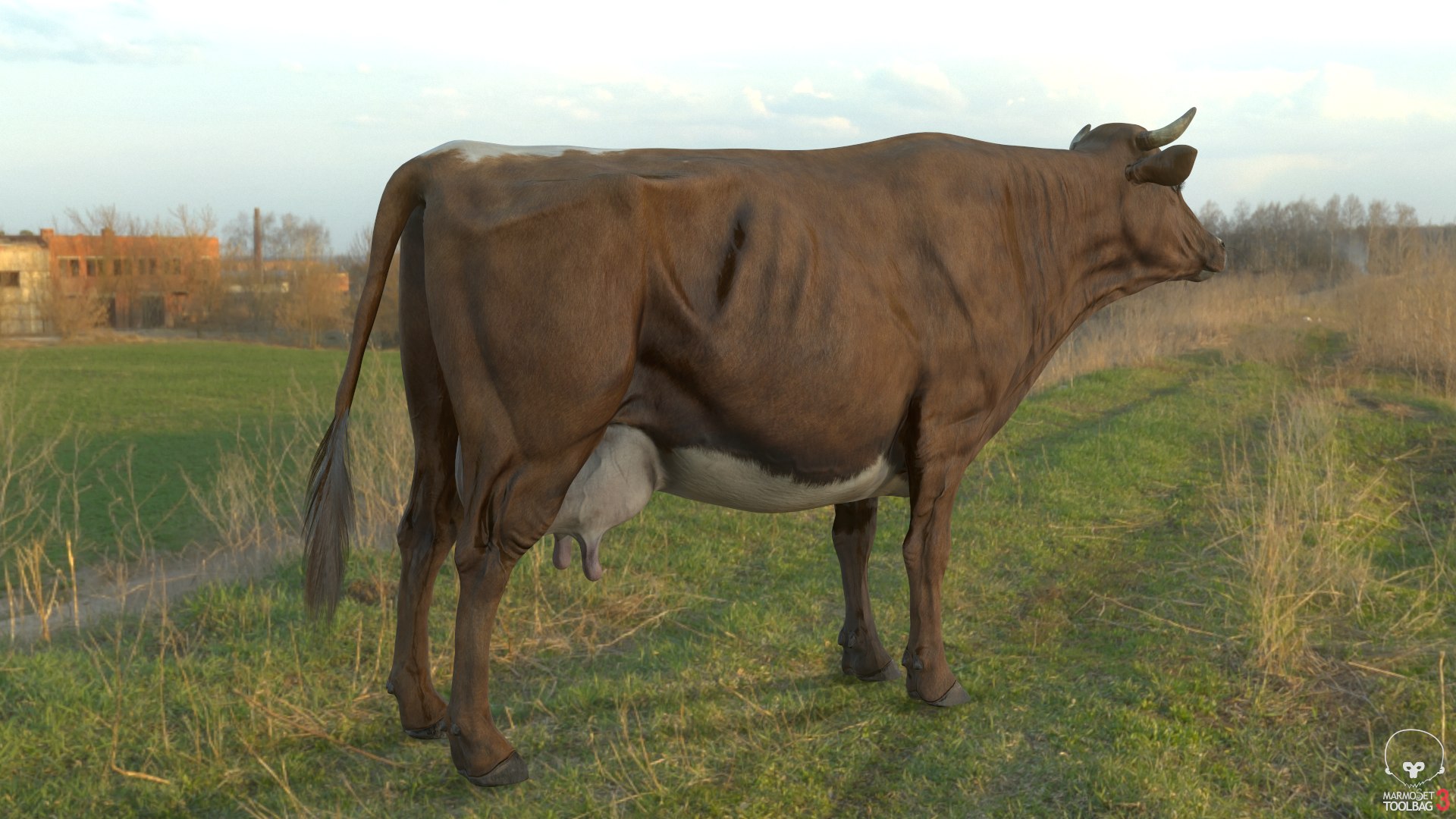 3D Real Time Red Cow - TurboSquid 1532197