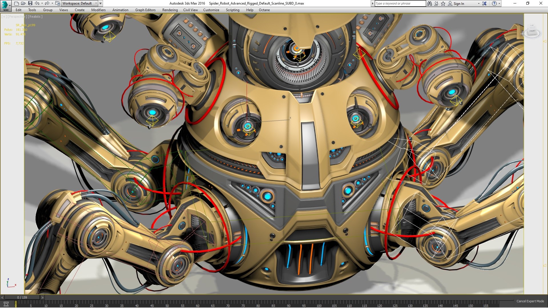 3D Model Spider Robot Mech Advanced - Rigged - TurboSquid 2350002