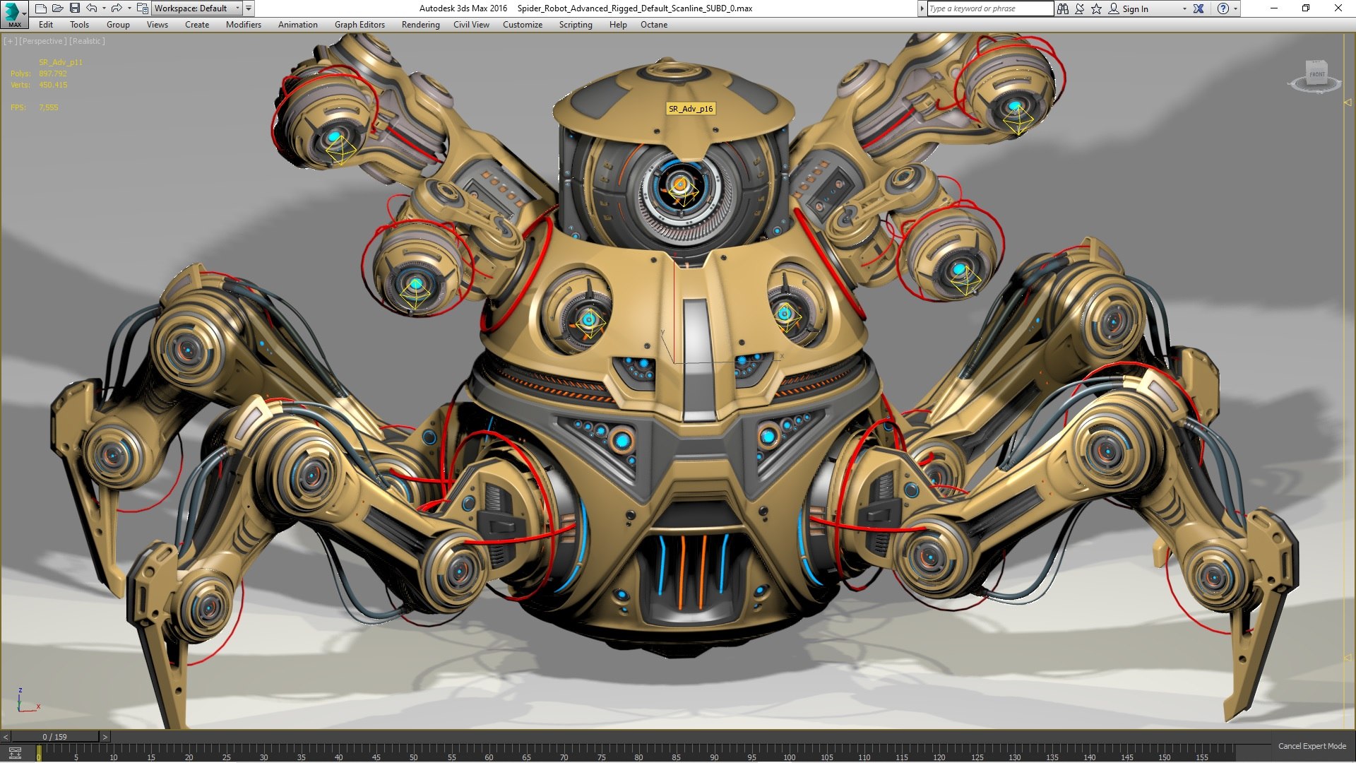 3D Model Spider Robot Mech Advanced - Rigged - TurboSquid 2350002
