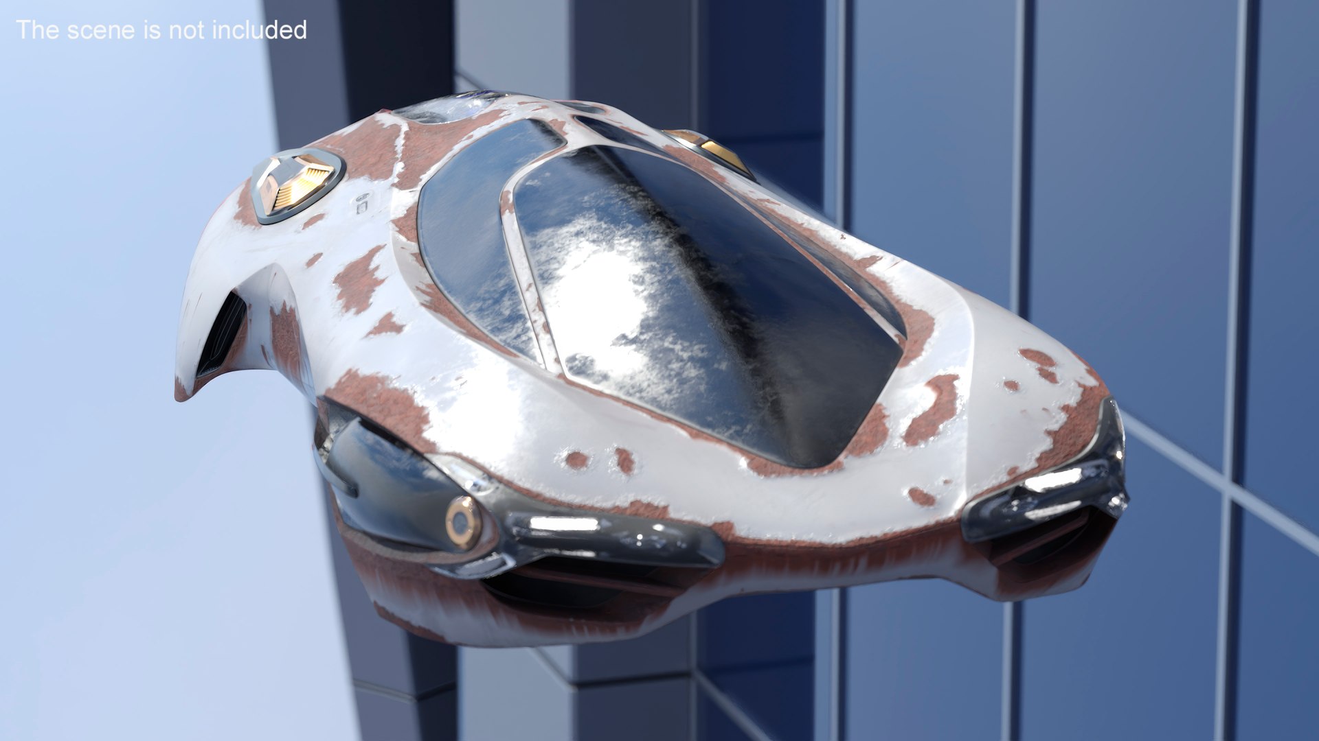 3D Futuristic Rusted Hover Car Rigged - TurboSquid 2347139