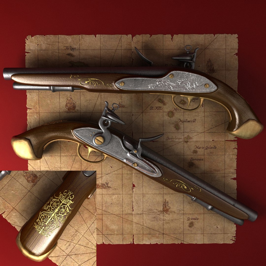 3d Model Of Old Pistol
