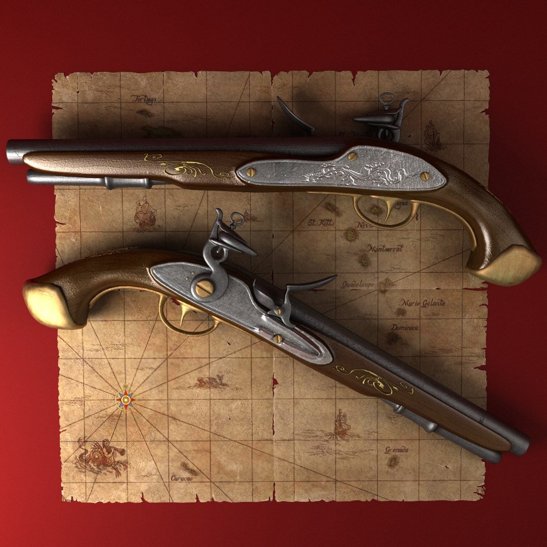 3d Model Of Old Pistol