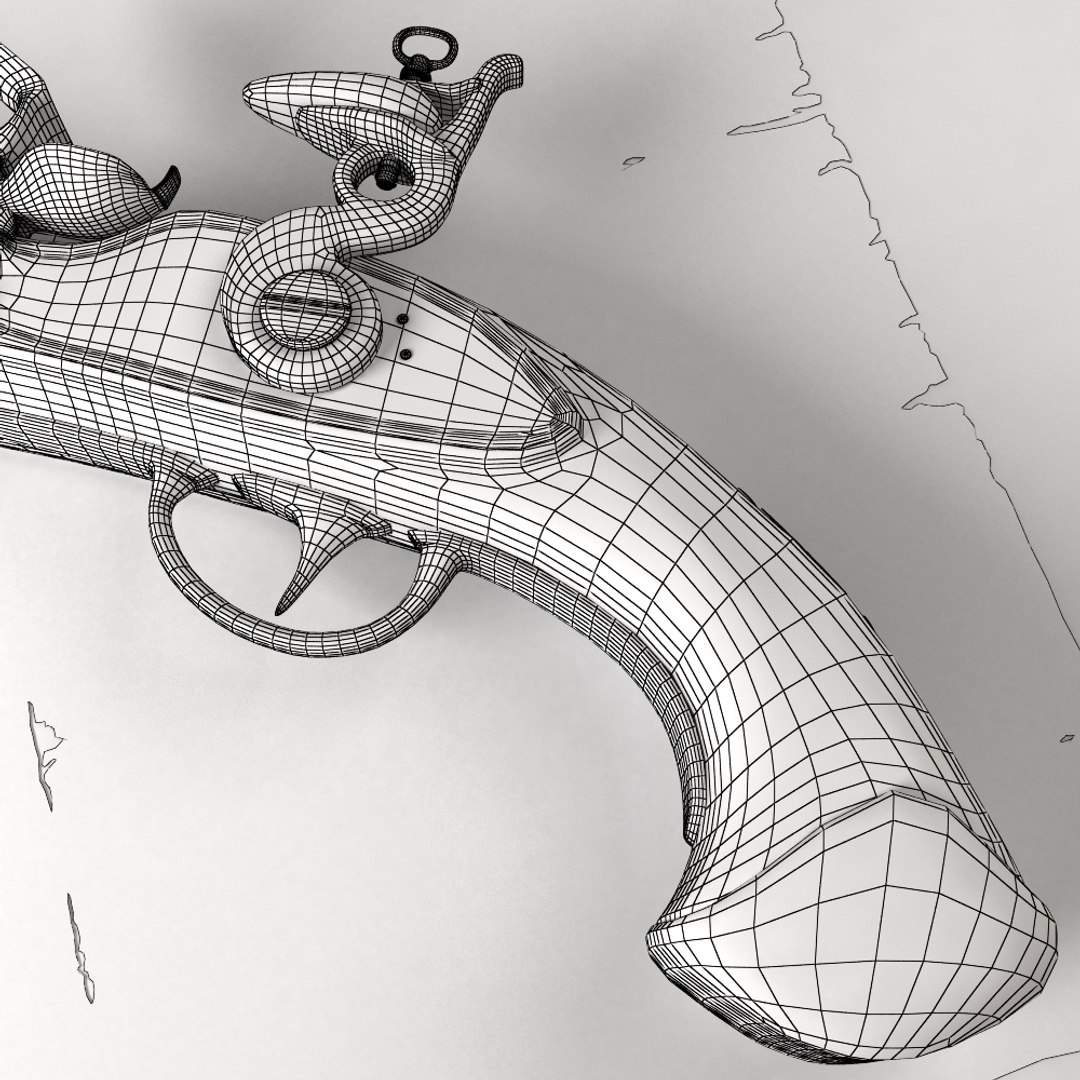 3d Model Of Old Pistol