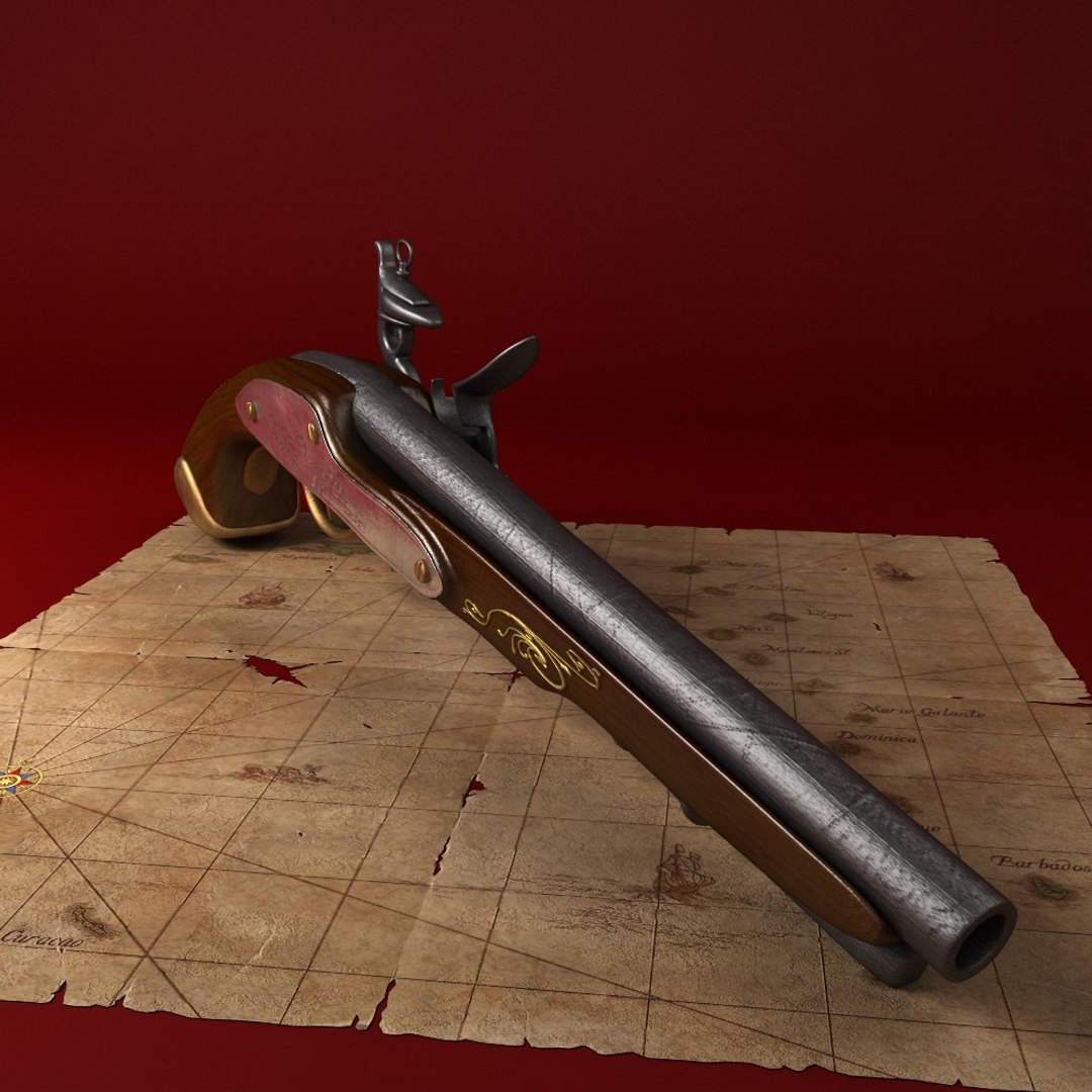 3d Model Of Old Pistol