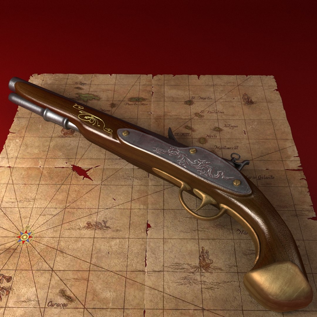 3d Model Of Old Pistol