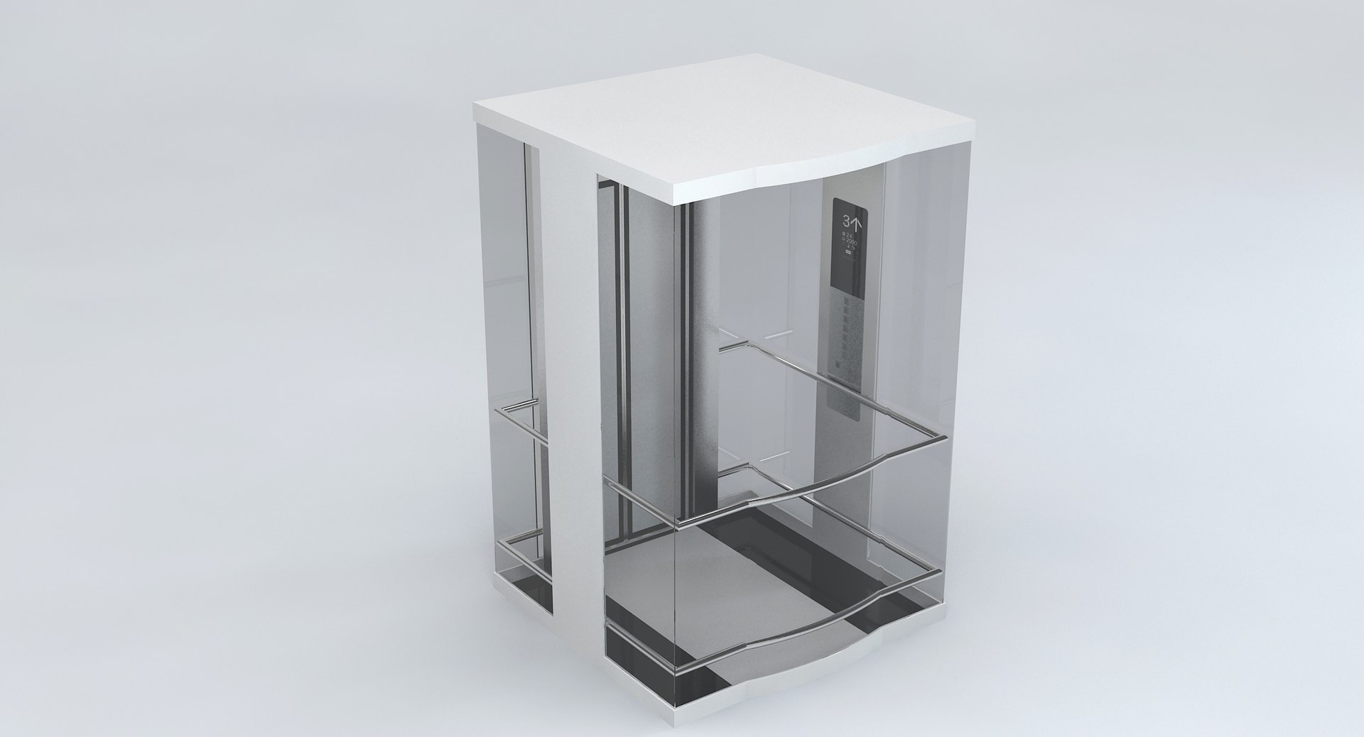 3d transparent glass elevator