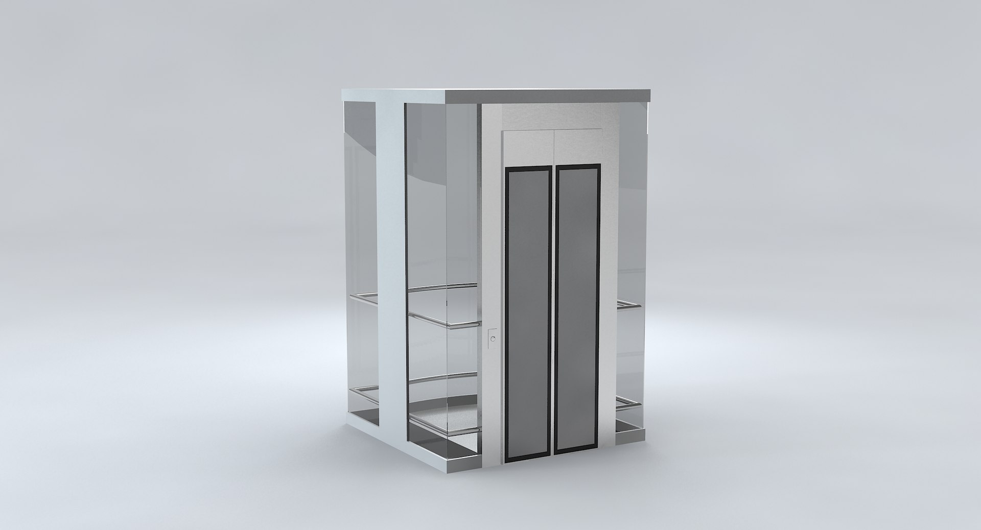 3d transparent glass elevator