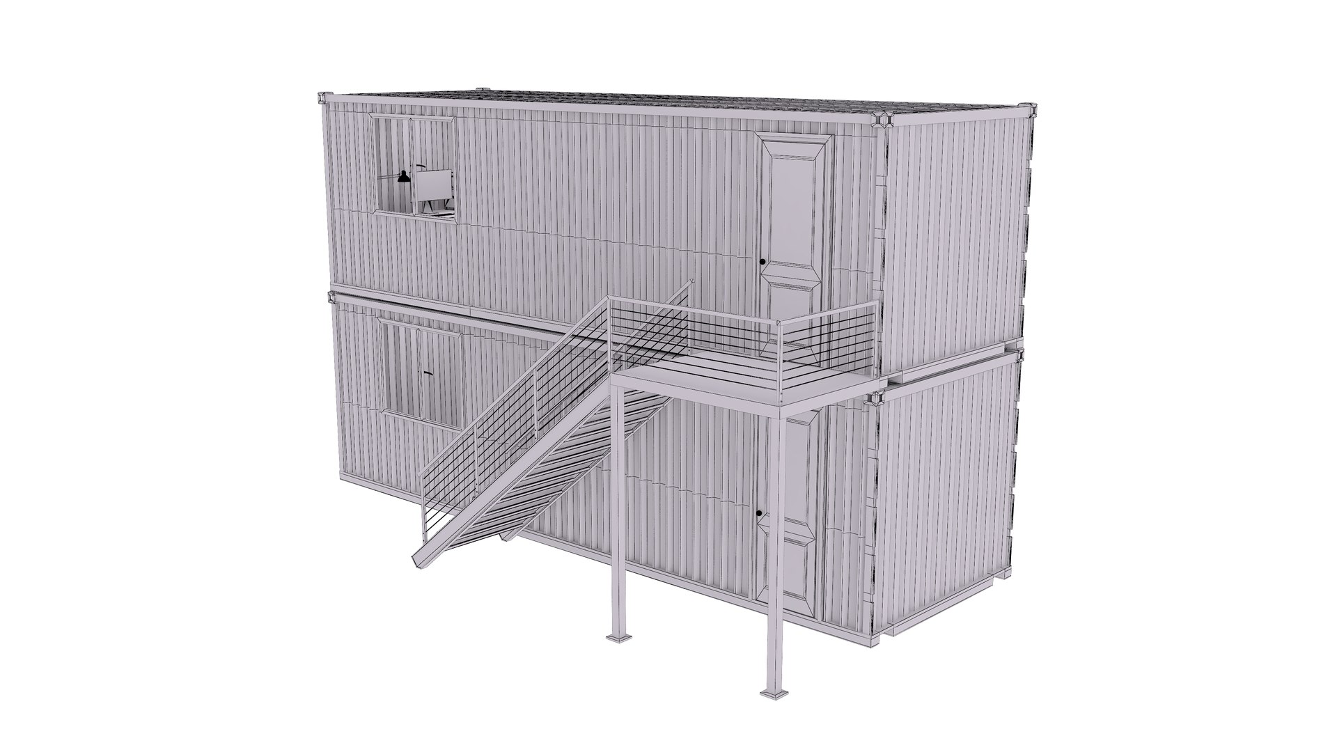 Office Container With Interior Model - TurboSquid 2019200