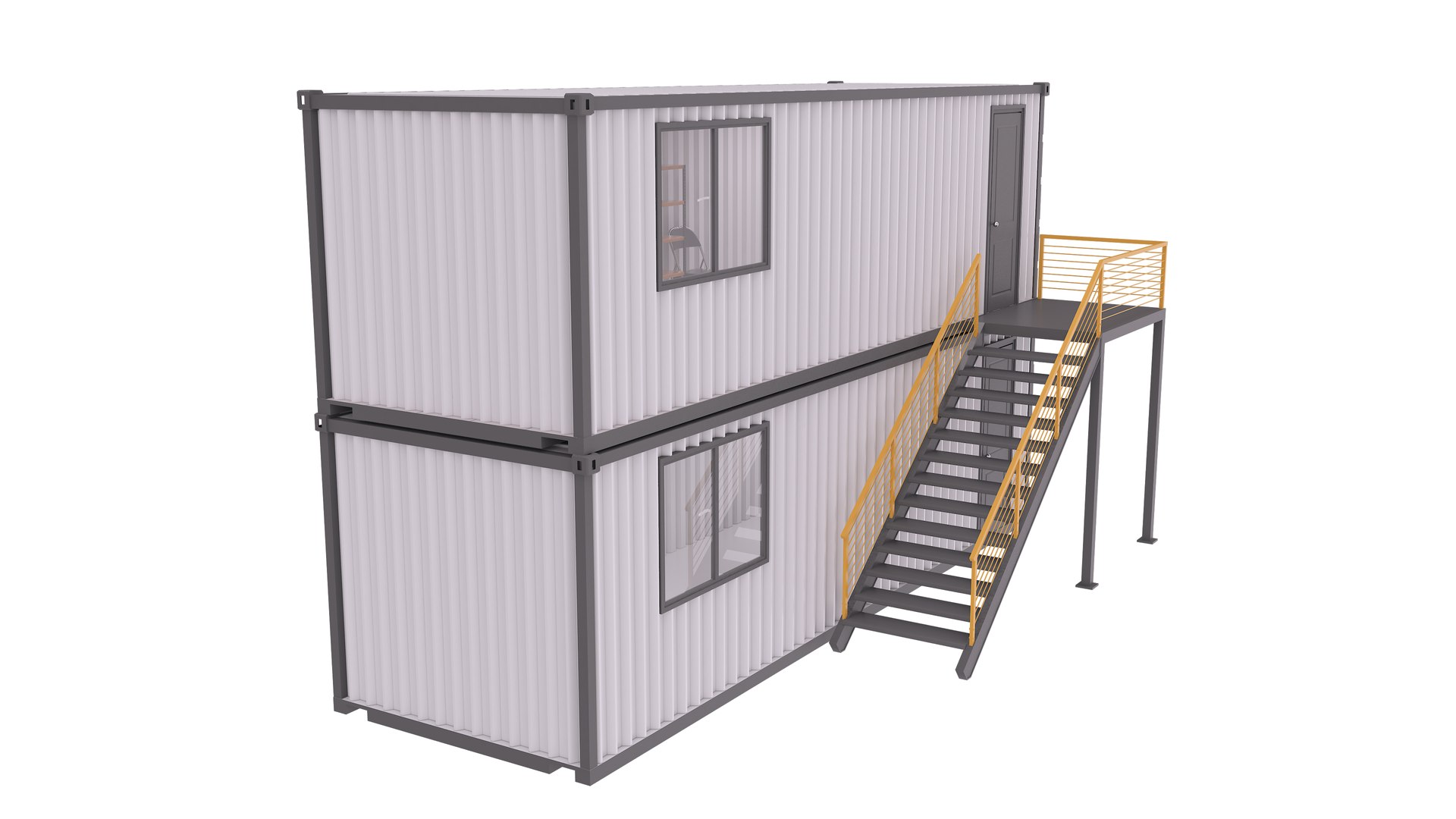 Office Container With Interior Model - TurboSquid 2019200