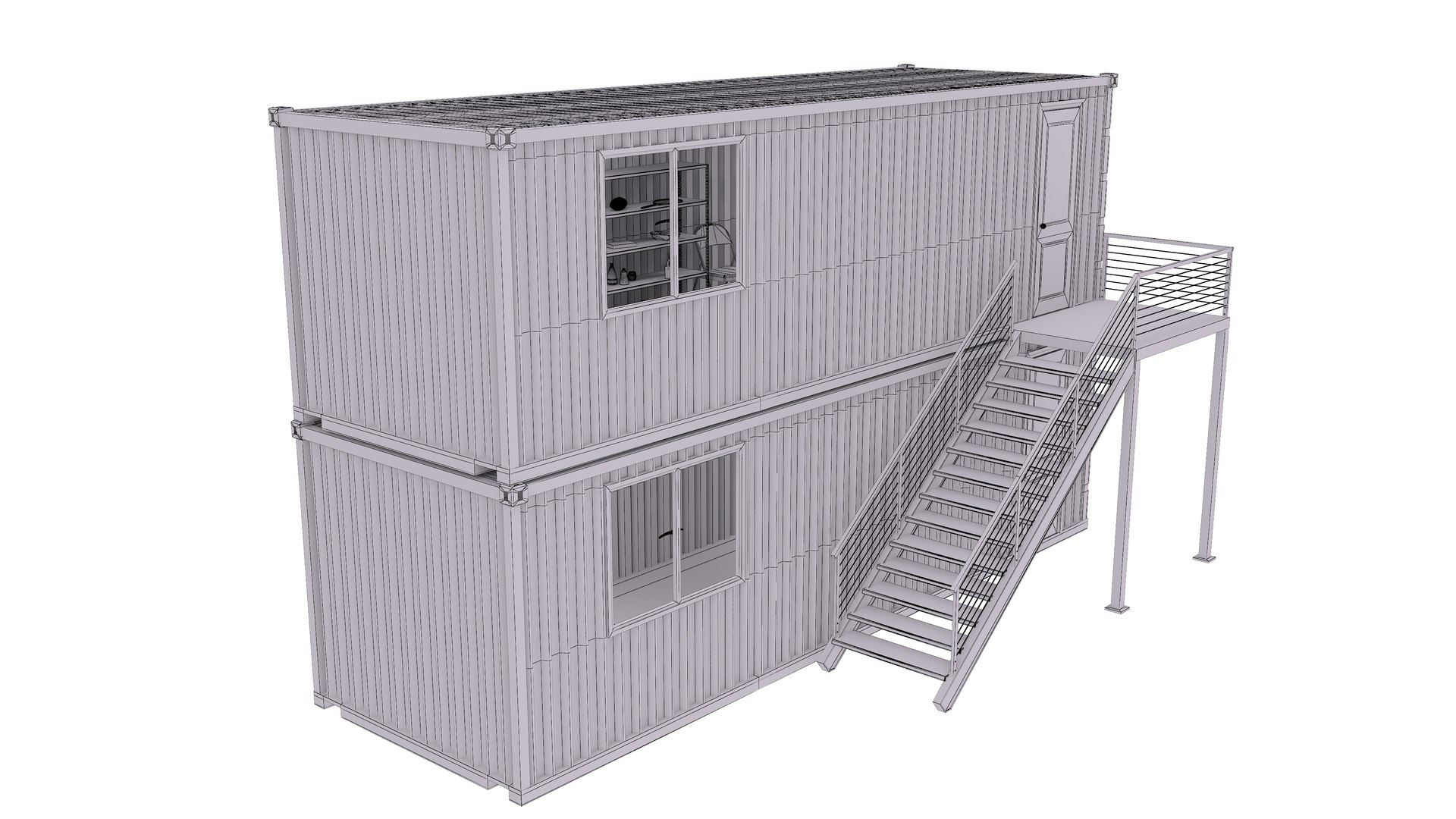 Office Container With Interior Model - TurboSquid 2019200