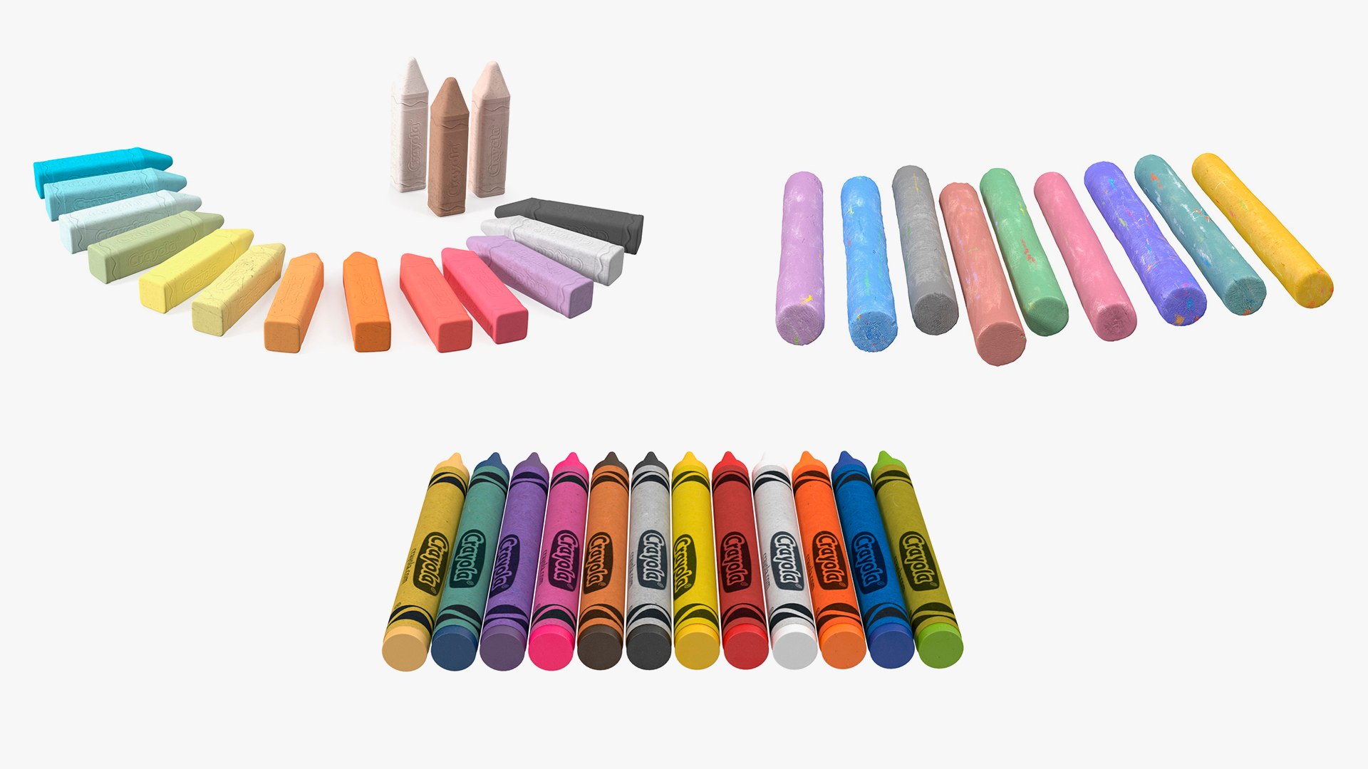 Chalks And Crayons Collection 2 Model - TurboSquid 2306126