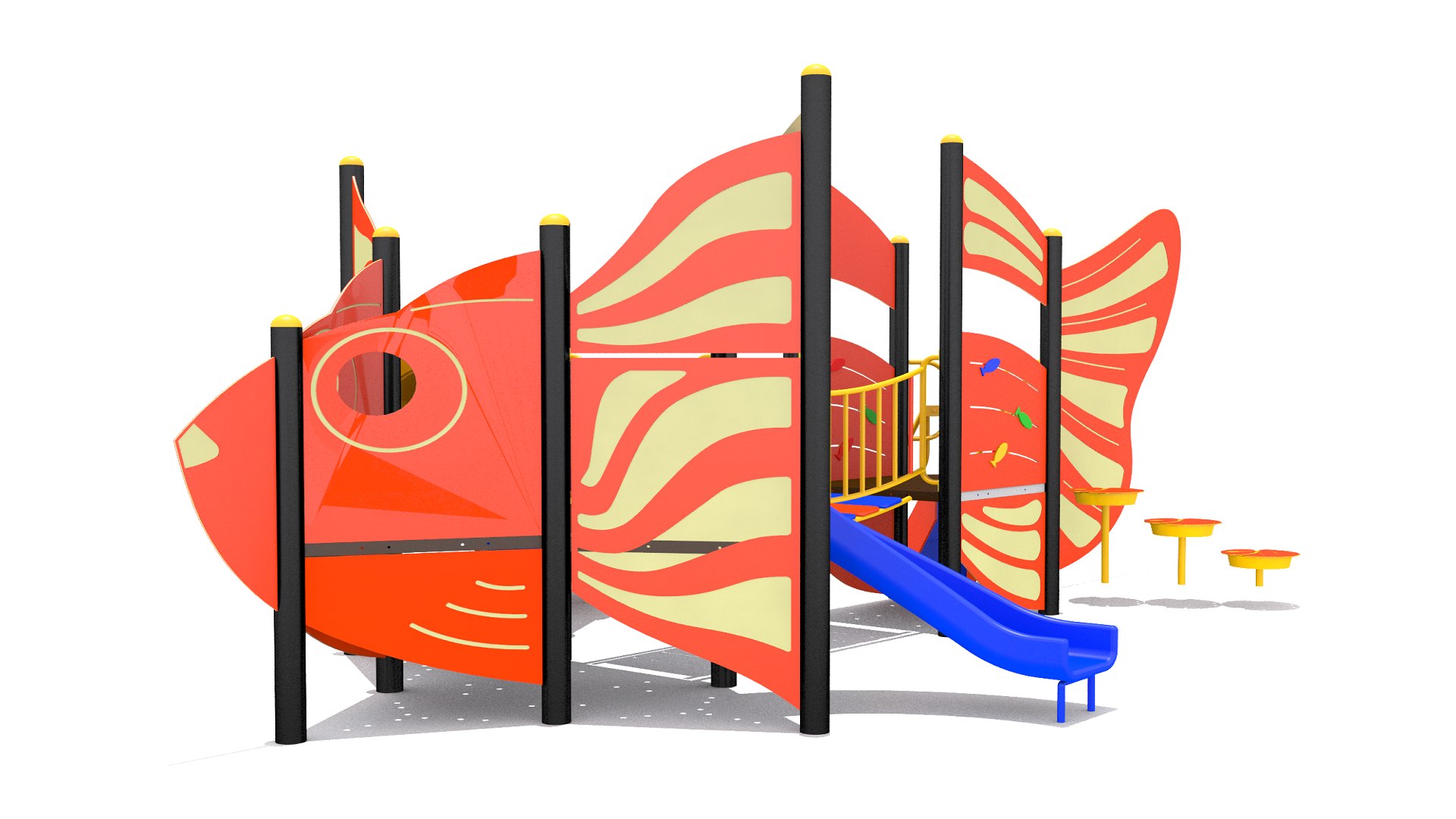 Playground play fish 3D model - TurboSquid 1694539
