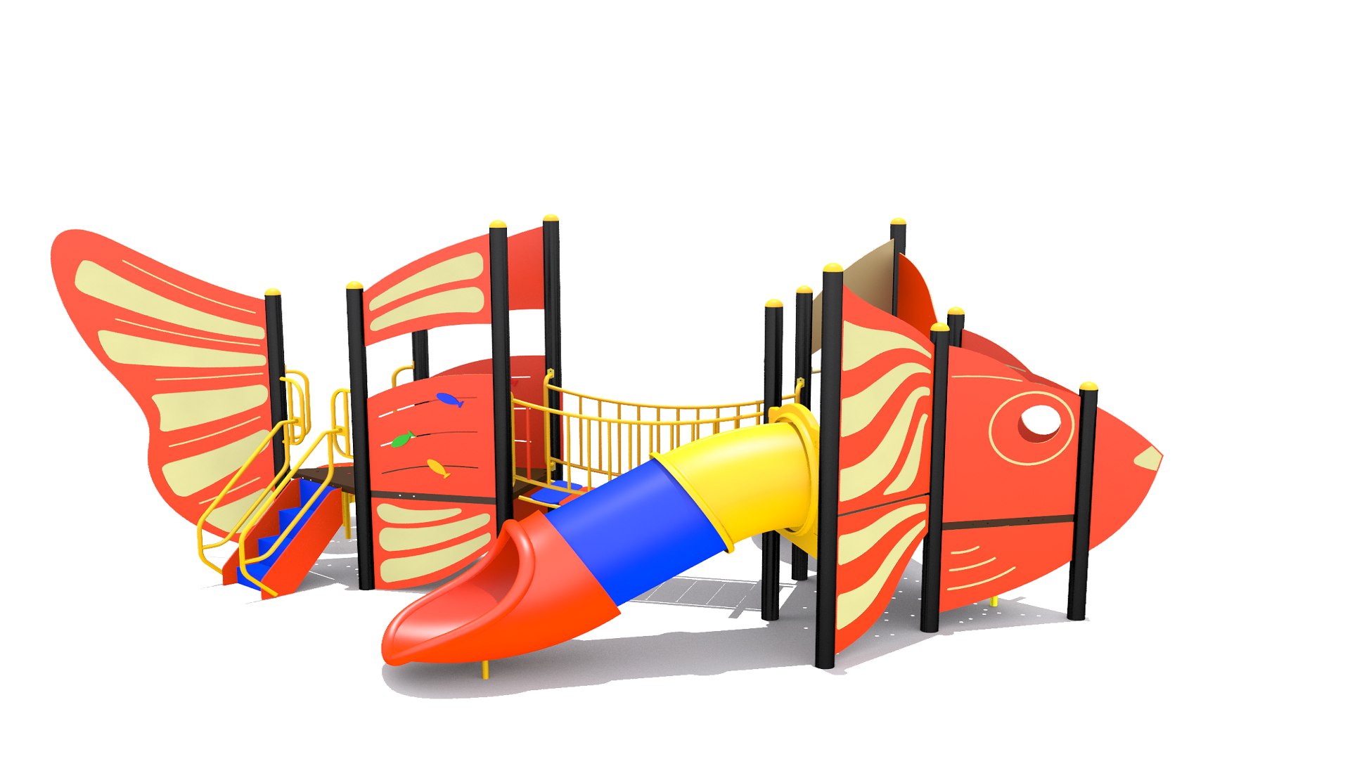 Playground play fish 3D model - TurboSquid 1694539