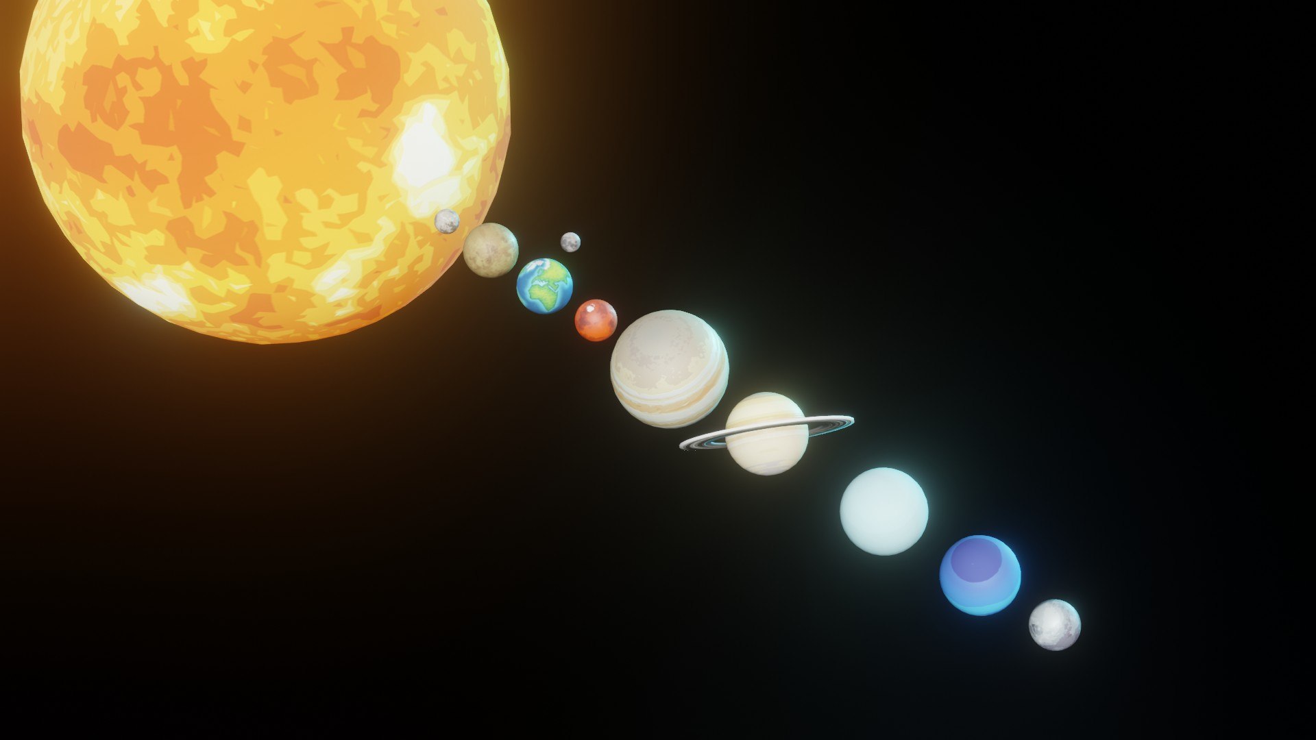 Stylized Solar System 3D Model 2k Textures 3D - TurboSquid 2118660