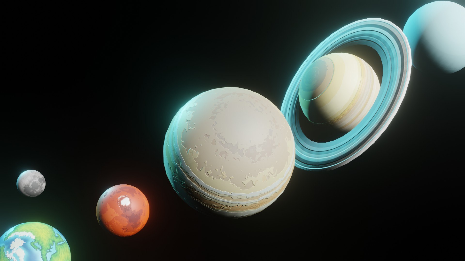 Stylized Solar System 3D Model 2k Textures 3D - TurboSquid 2118660