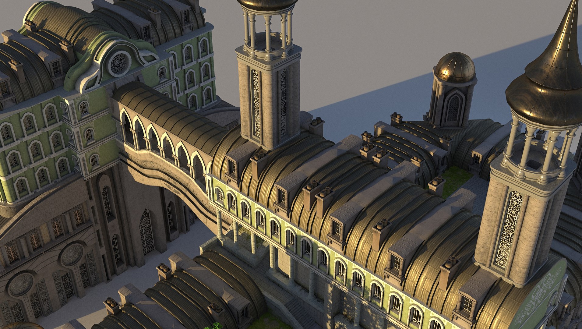 Retrofuturistic Cityscape City 3D - TurboSquid 1558331