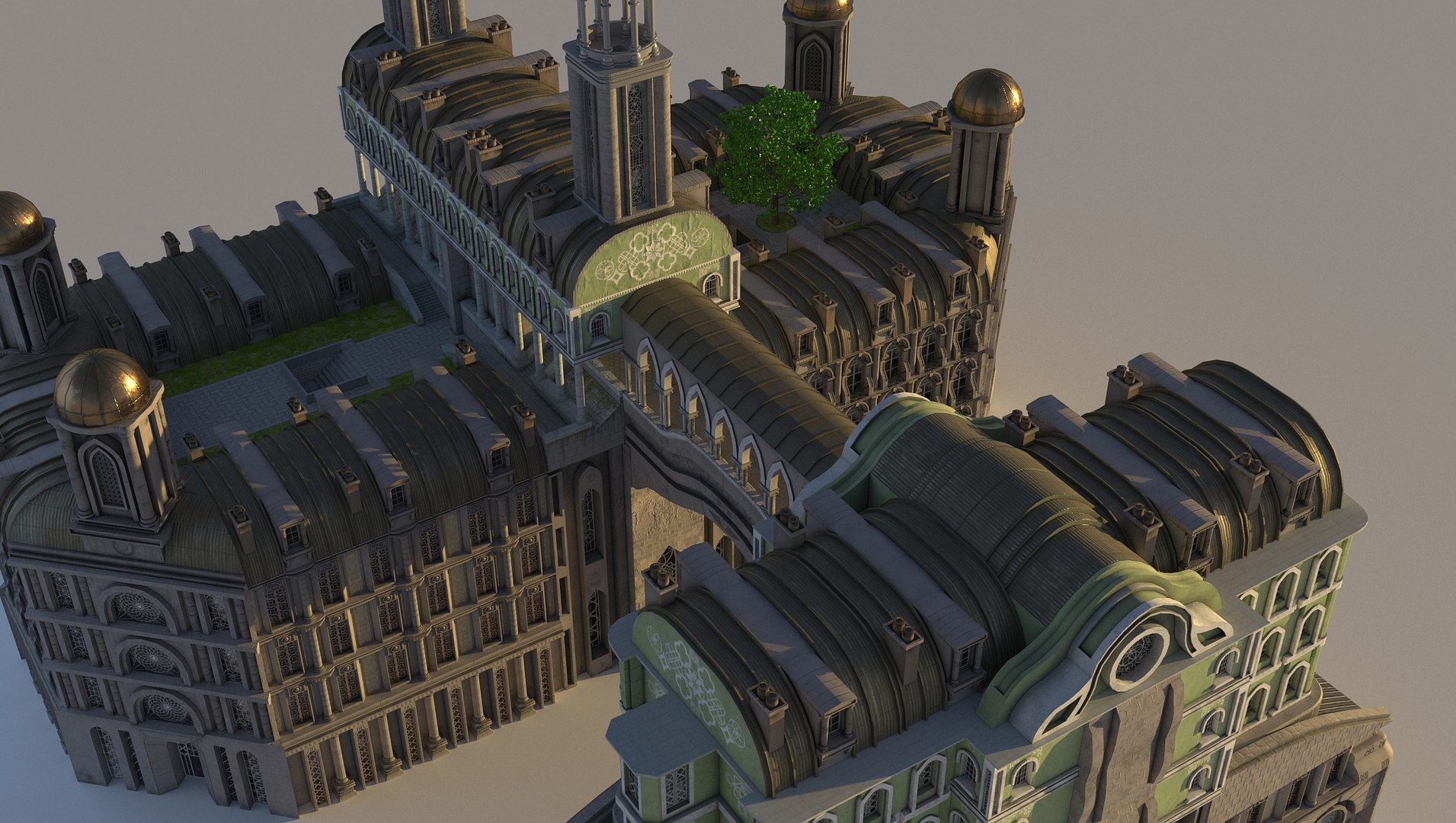 Retrofuturistic Cityscape City 3D - TurboSquid 1558331