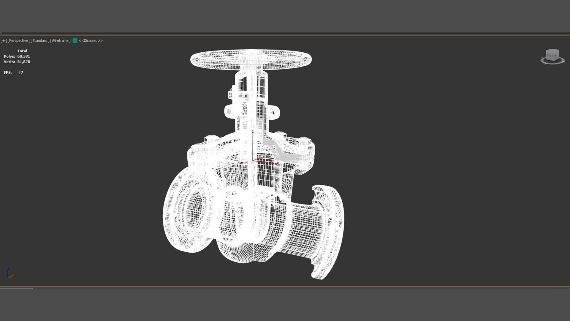 3D Industrial Steel Gate Valve With Sectional Cutaway Model ...