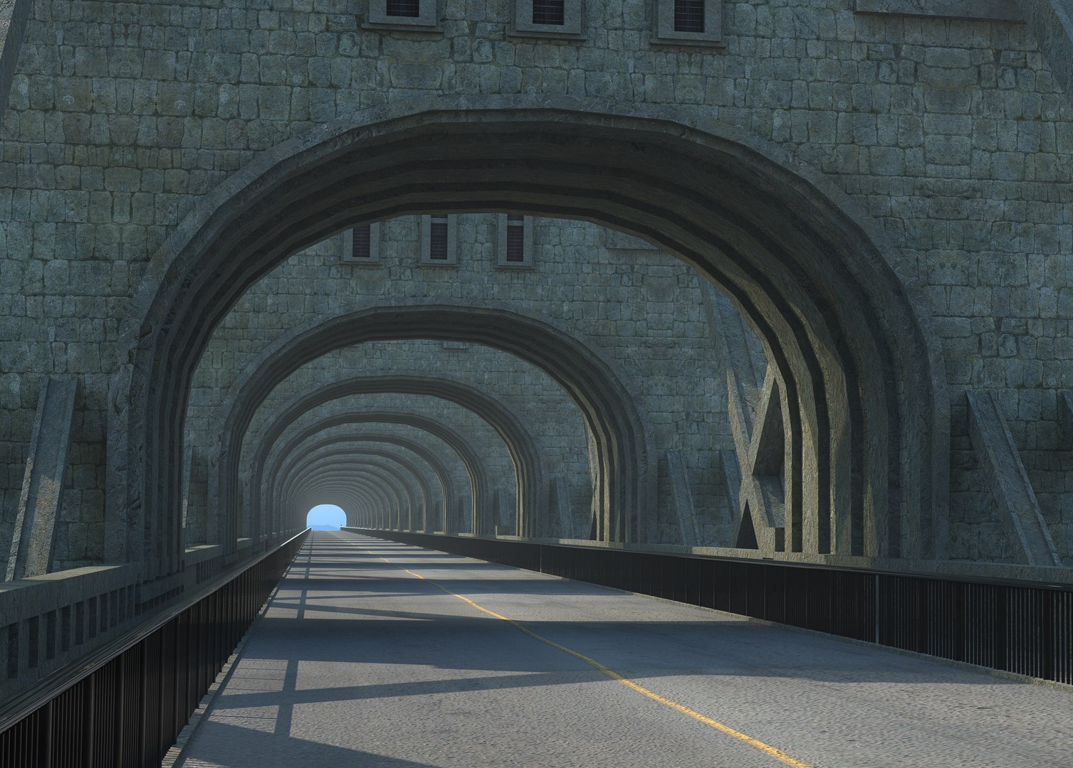 3D Old Tunnel Towers - TurboSquid 1743064