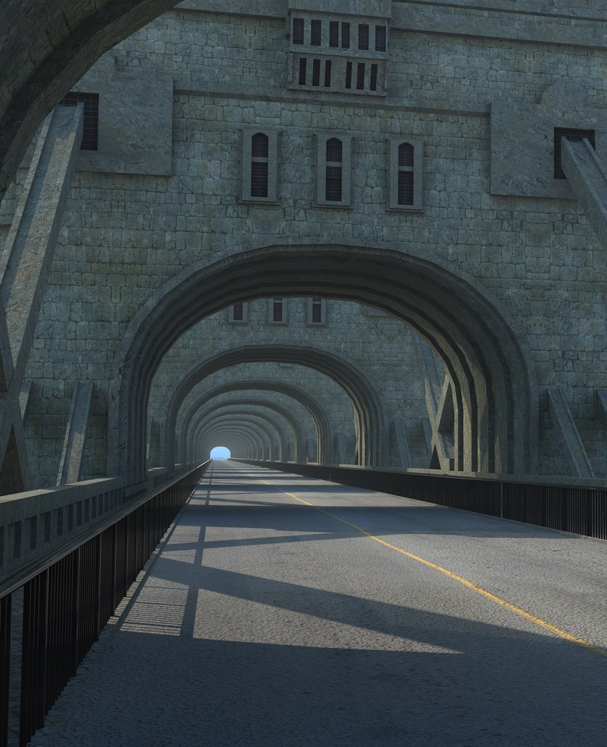 3D Old Tunnel Towers - TurboSquid 1743064