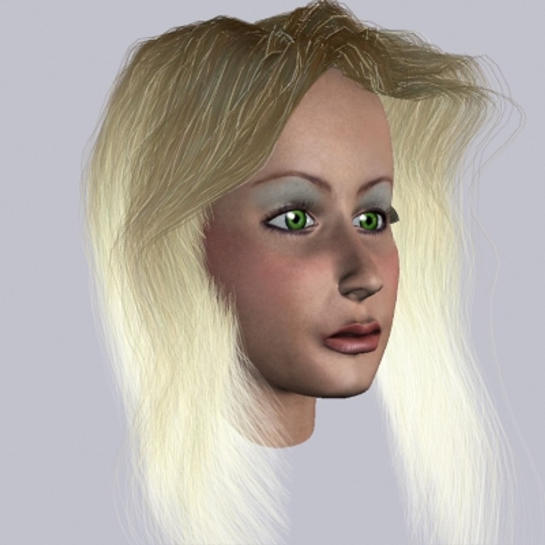 3d girl green eyes model