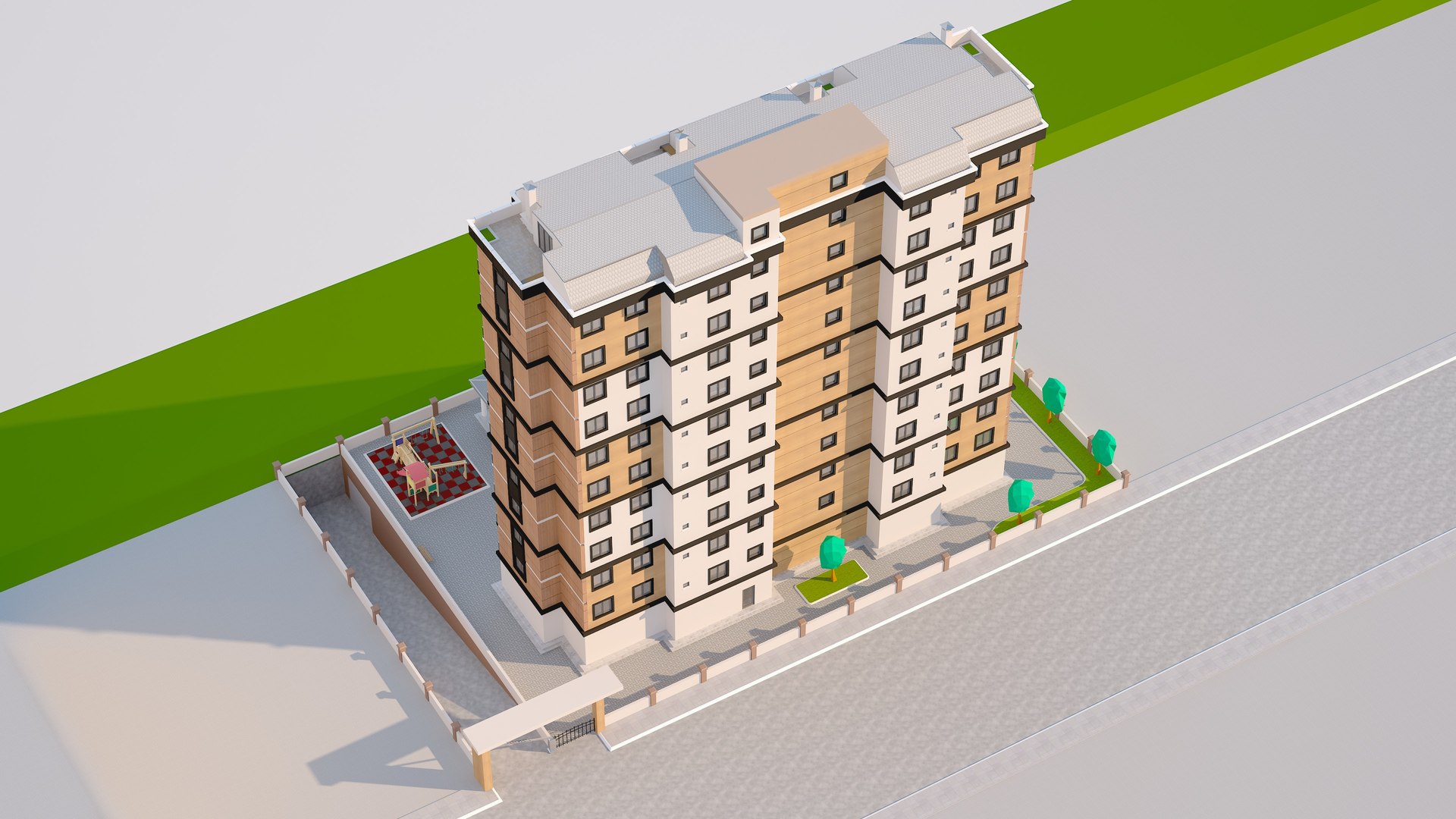 10-storey Building 3D Model - TurboSquid 1369321