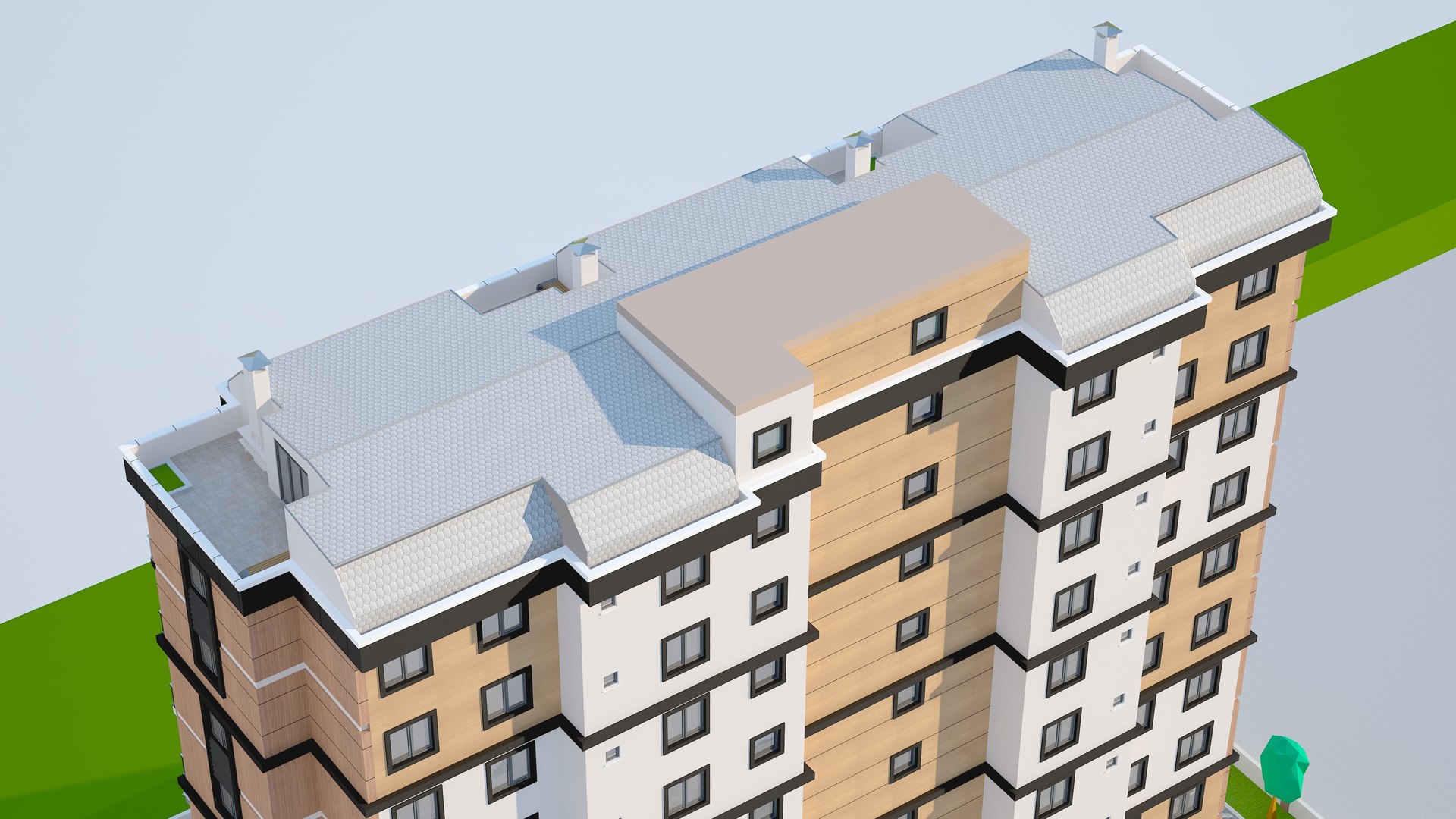 10-storey Building 3D Model - TurboSquid 1369321