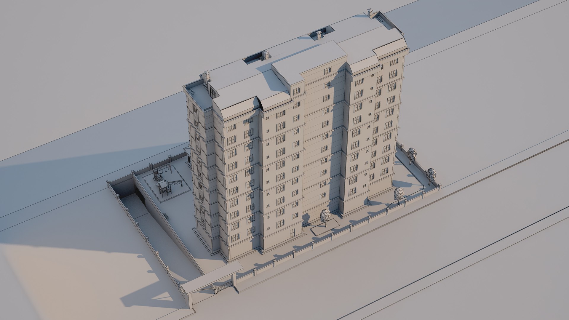 10-storey Building 3D Model - TurboSquid 1369321