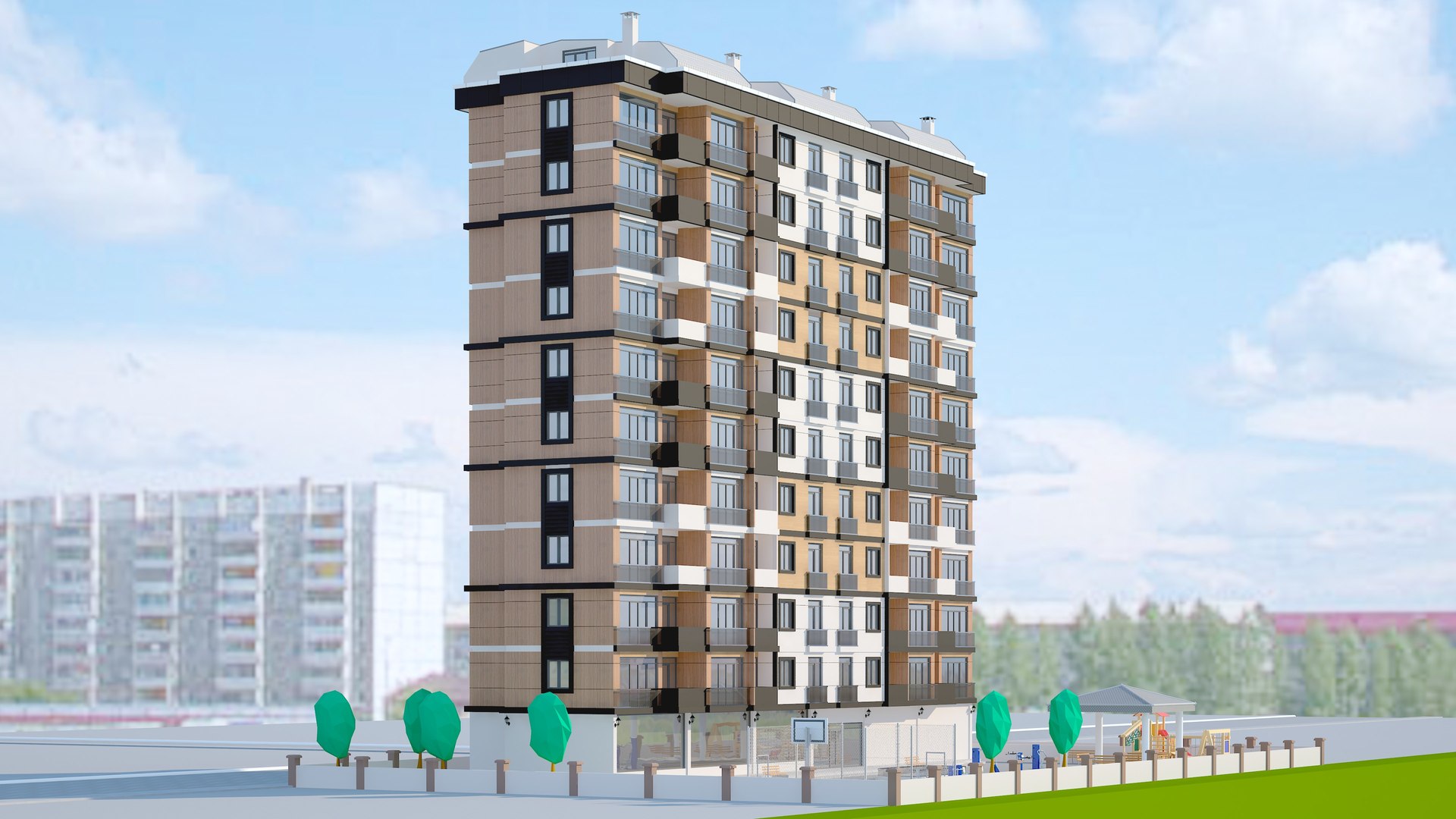 10-storey Building 3D Model - TurboSquid 1369321