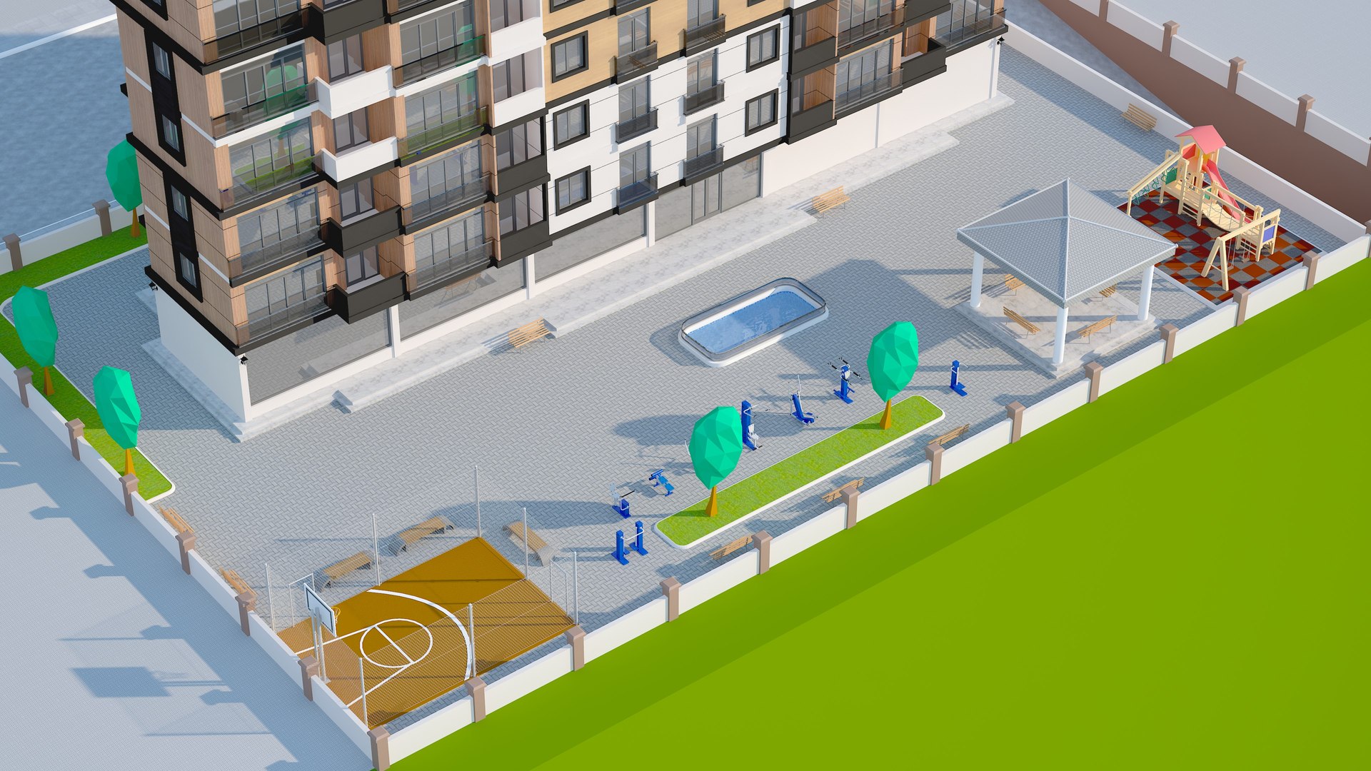 10-storey Building 3D Model - TurboSquid 1369321