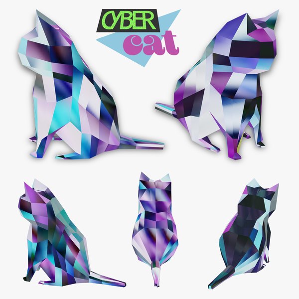 3D CYBER CAT MODEL WITH 6 TEXTURES model - TurboSquid 1758798