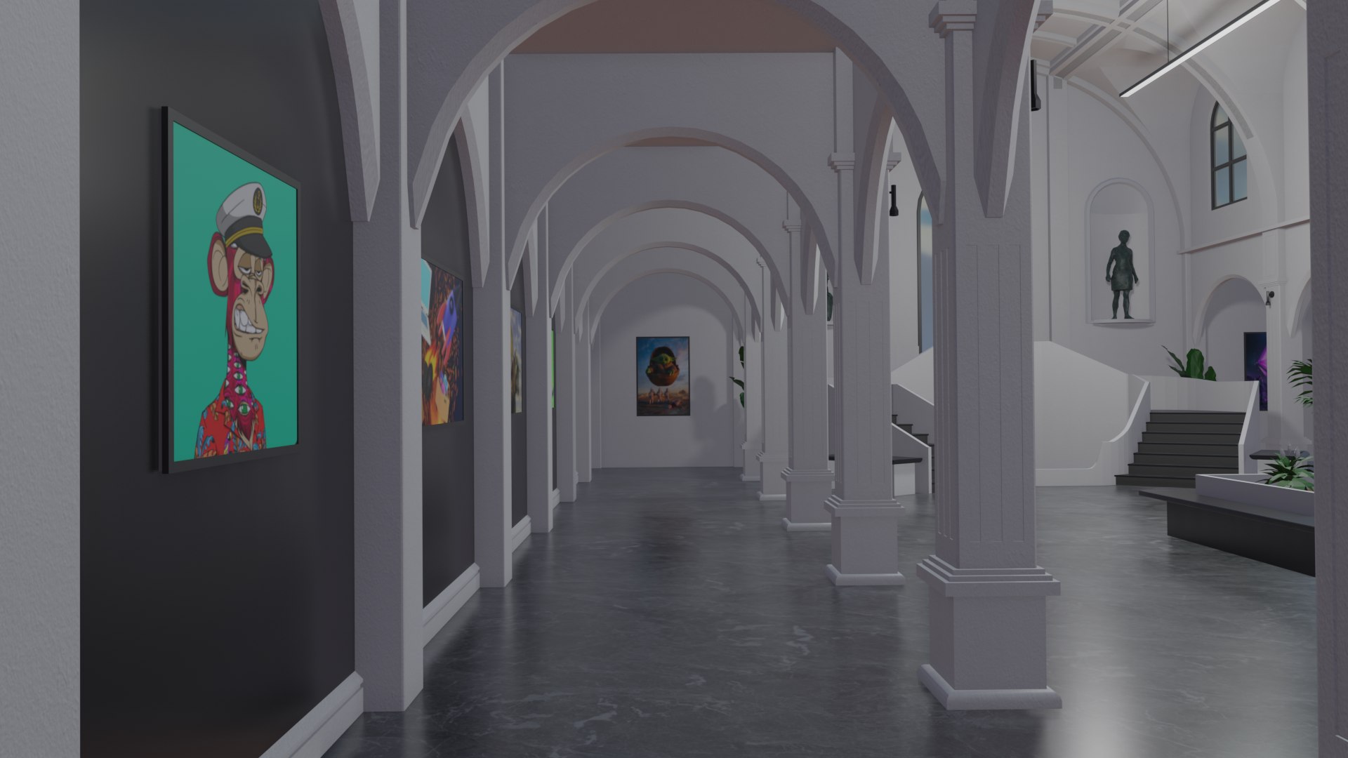 3D Model Metaverse NFT Art Gallery - TurboSquid 1873955