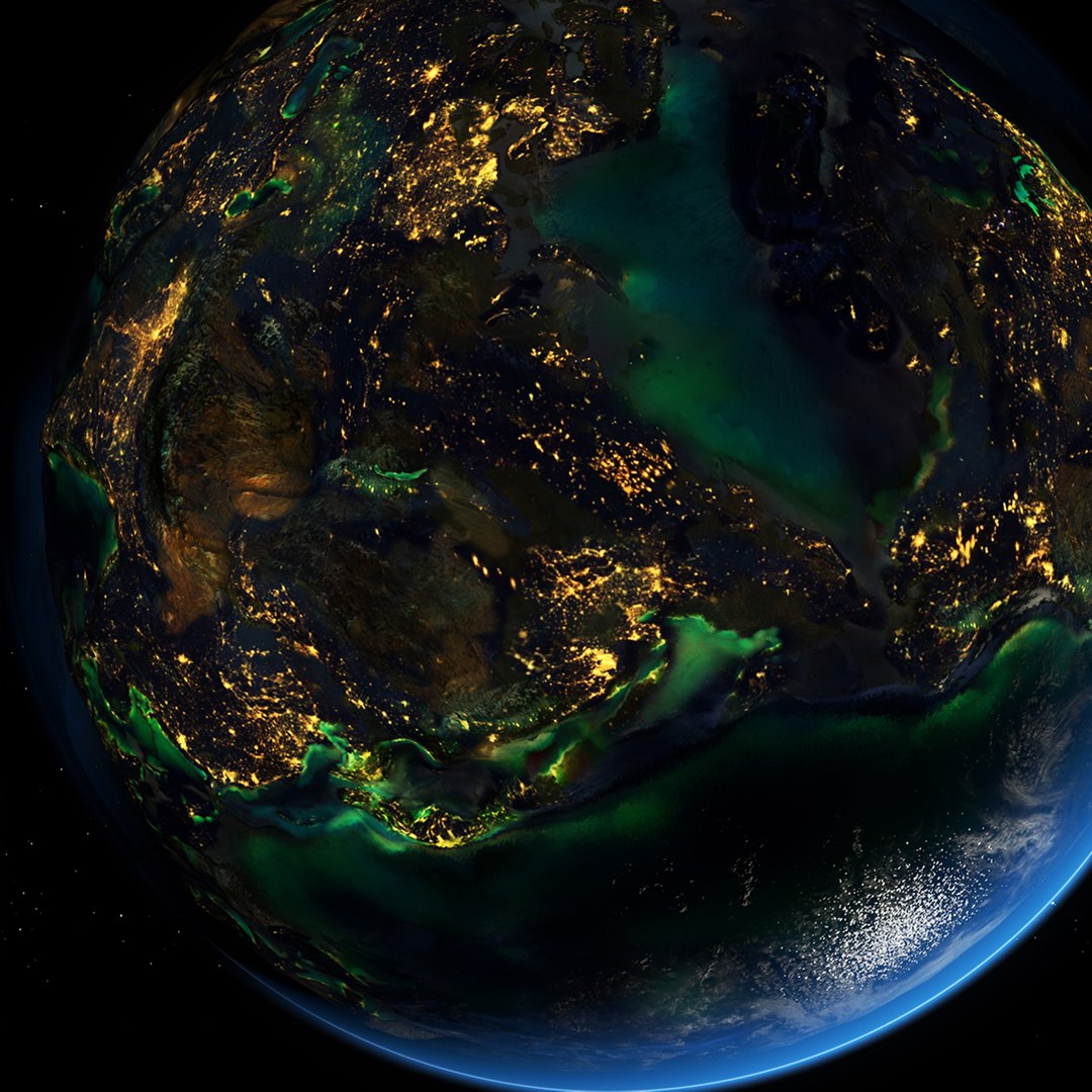 3d model earth day night