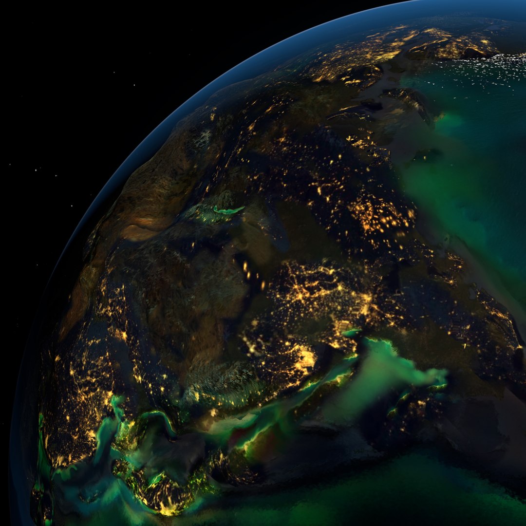 3d model earth day night