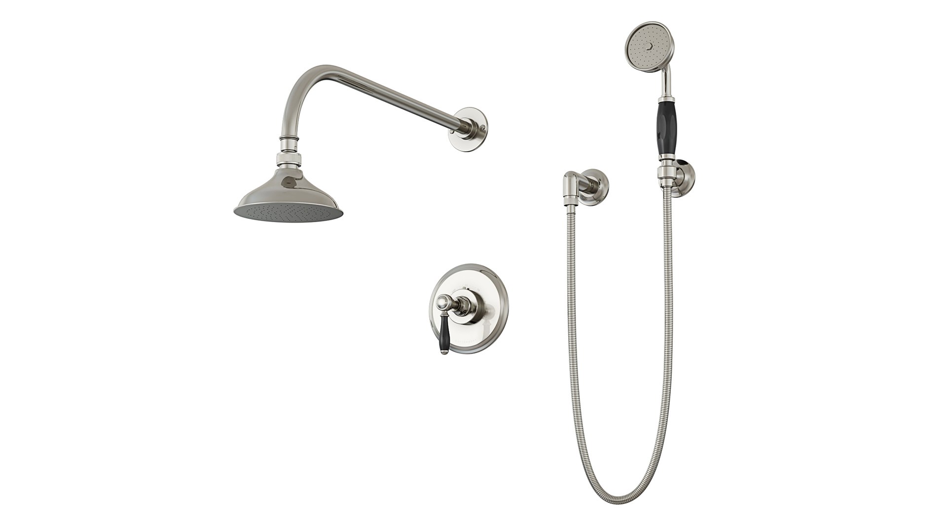 Waterworks Easton Shower Set 3D - TurboSquid 2206302
