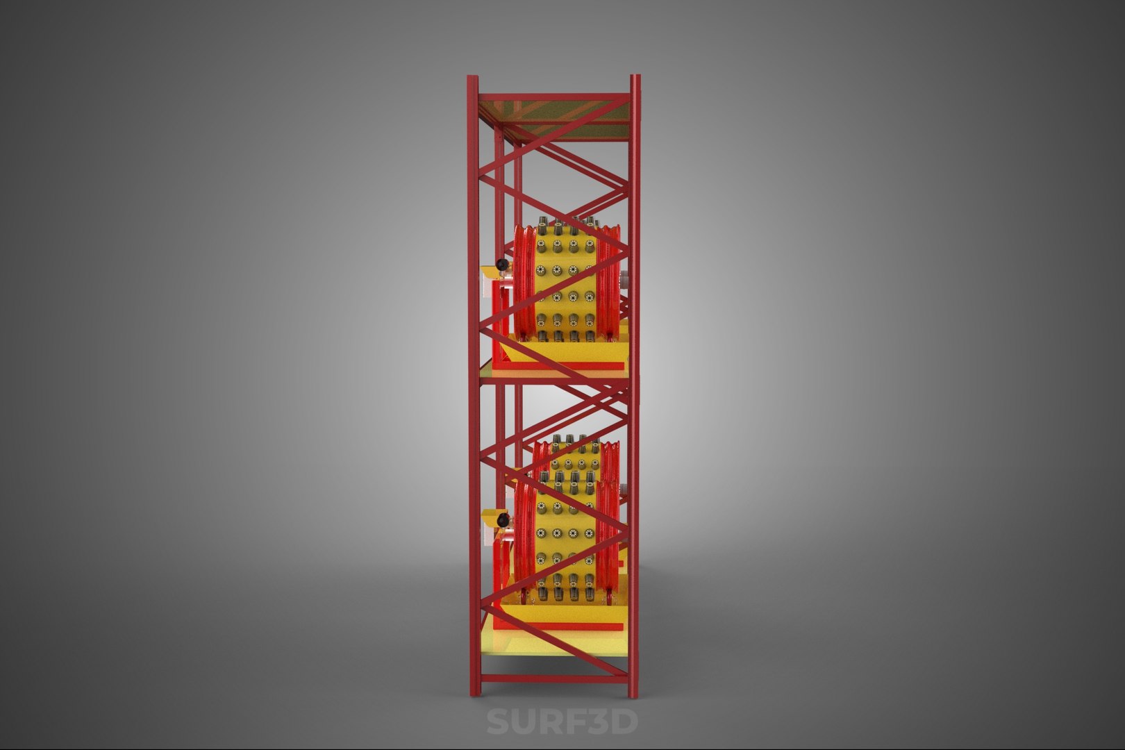 TRAY ROW ARRAY SHELF RACK ROTARY HYDROPONIC PLANT GARDEN INDOOR 3D ...