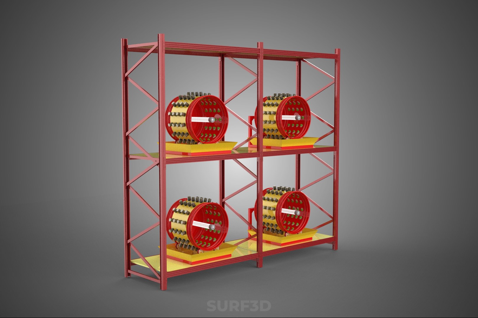 TRAY ROW ARRAY SHELF RACK ROTARY HYDROPONIC PLANT GARDEN INDOOR 3D ...