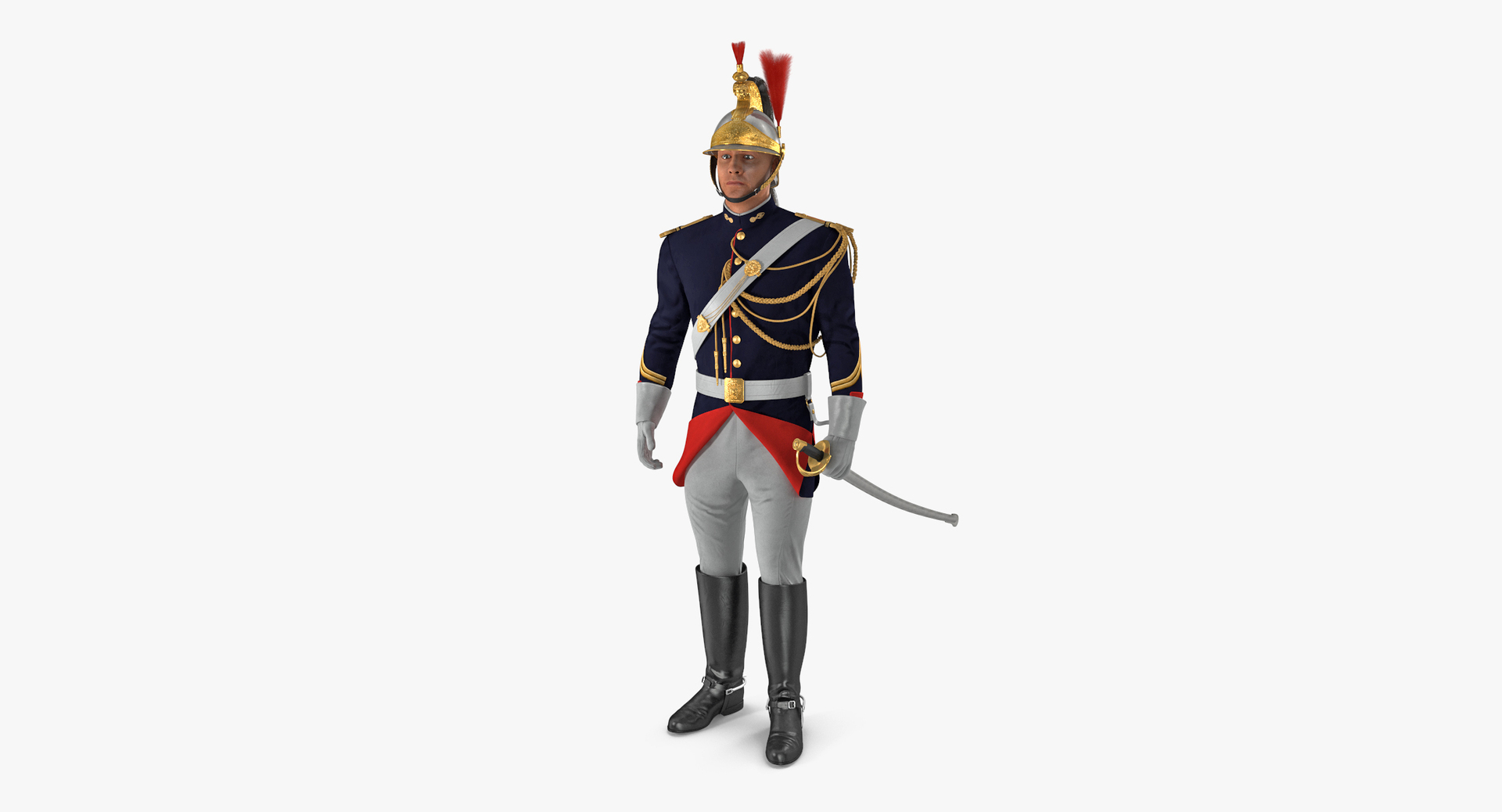 3D French Republican Guard Standing Model - TurboSquid 1192502