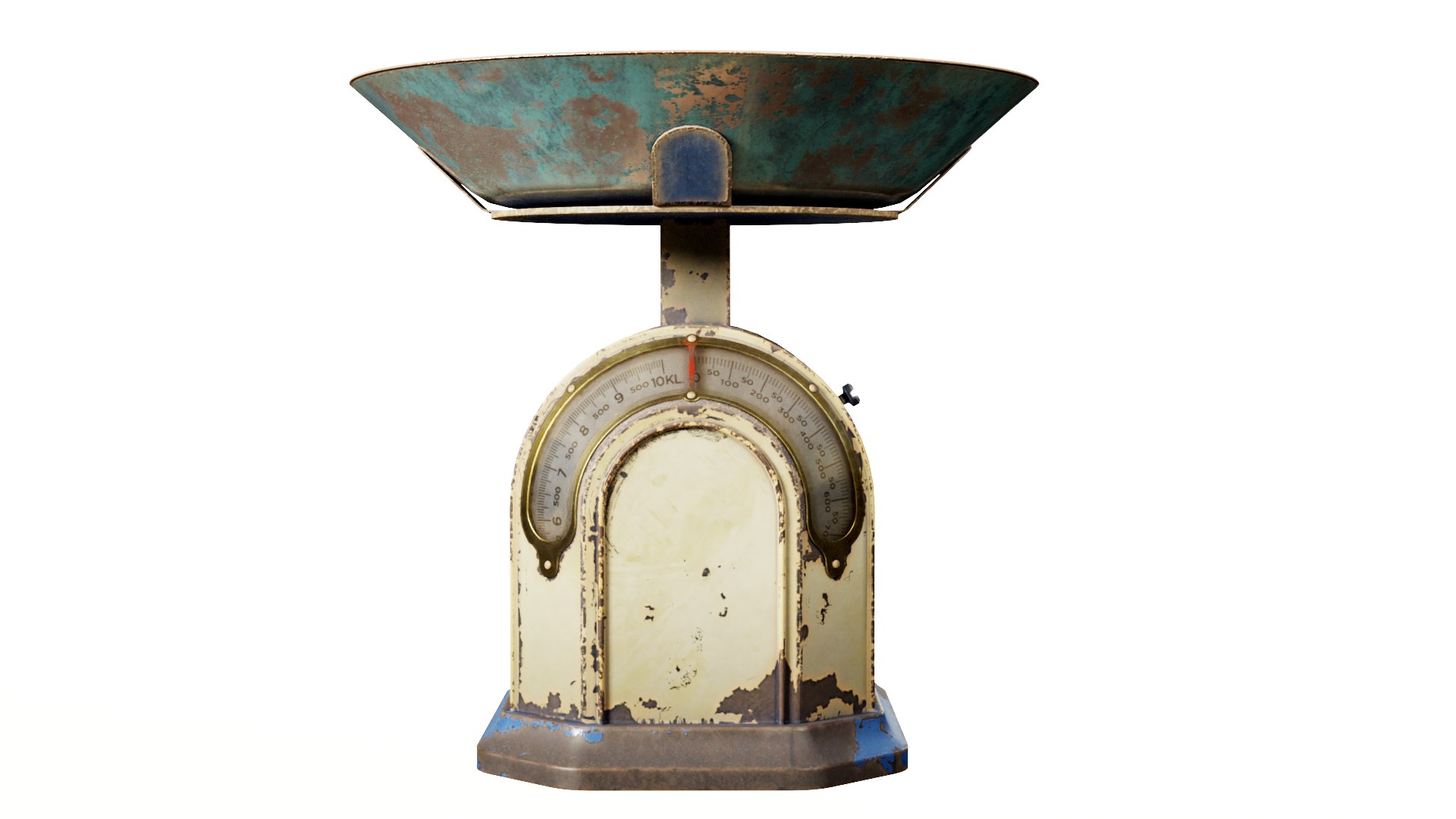3D Model Retro Used Kitchen Scales Weight Vintage Rusty Version Da1 ...