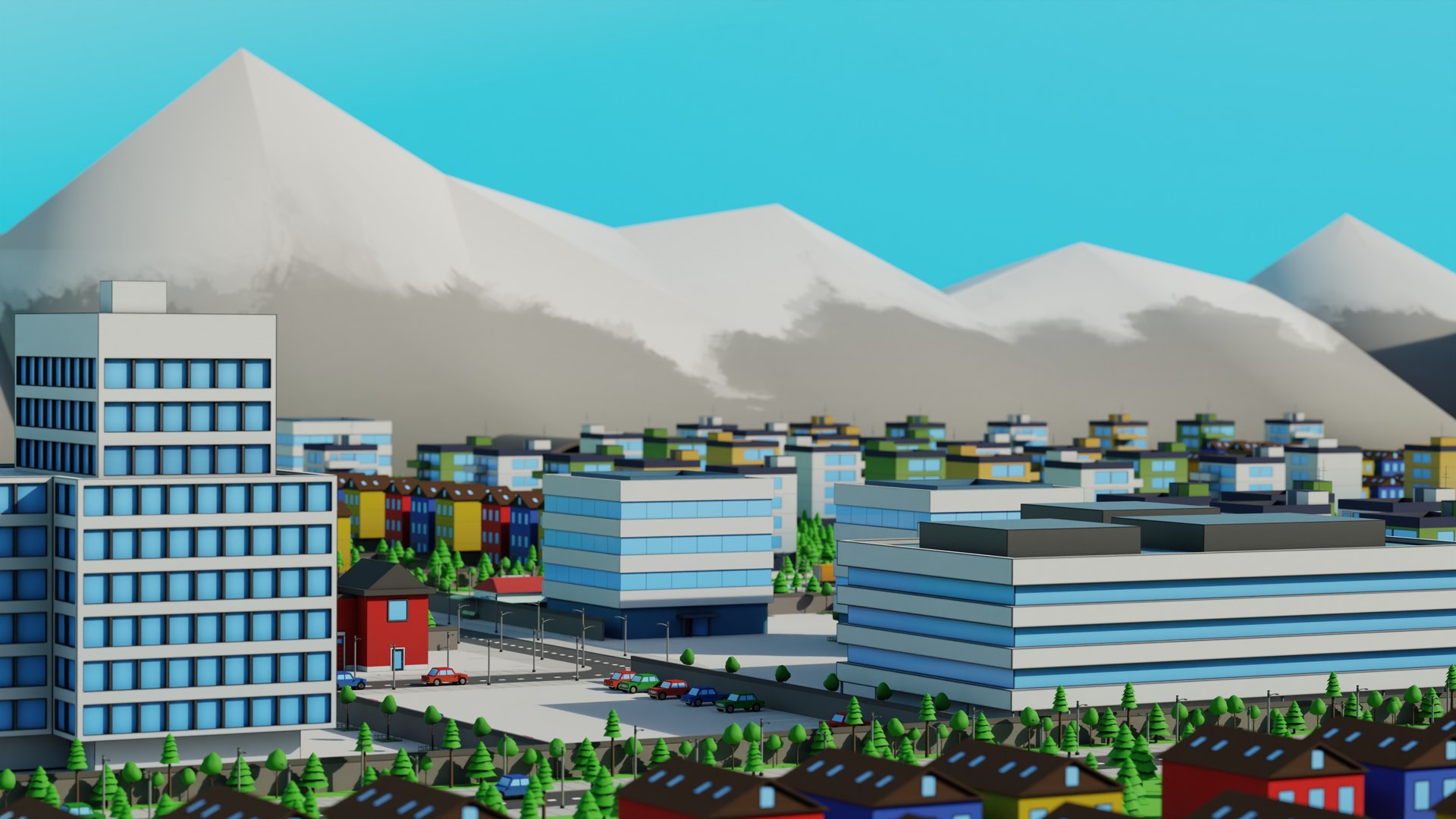 3D Low Poly Town Model - TurboSquid 1992818