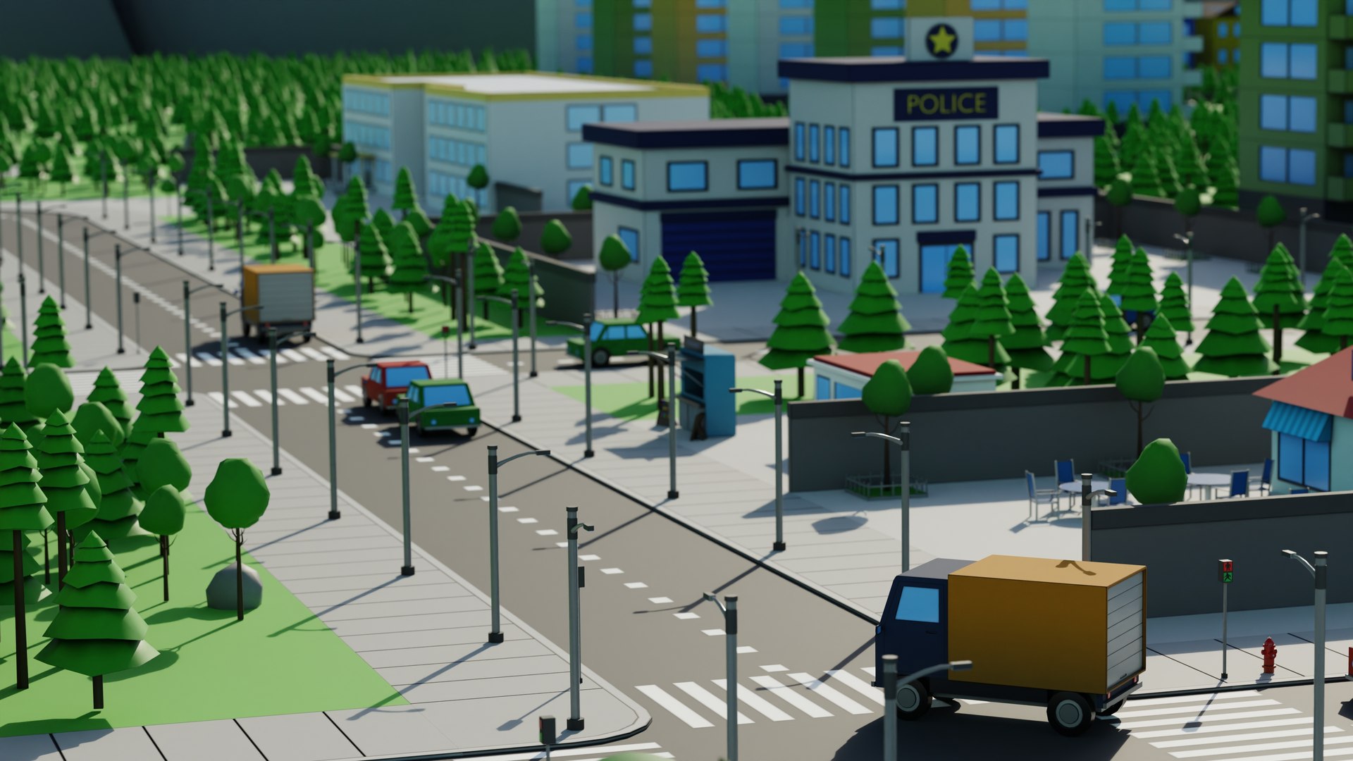 3D Low Poly Town Model - TurboSquid 1992818