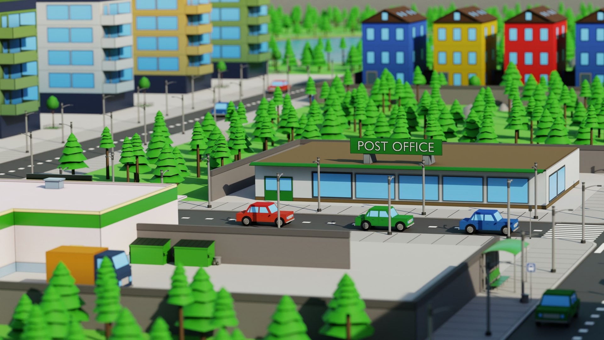 3D Low Poly Town Model - TurboSquid 1992818