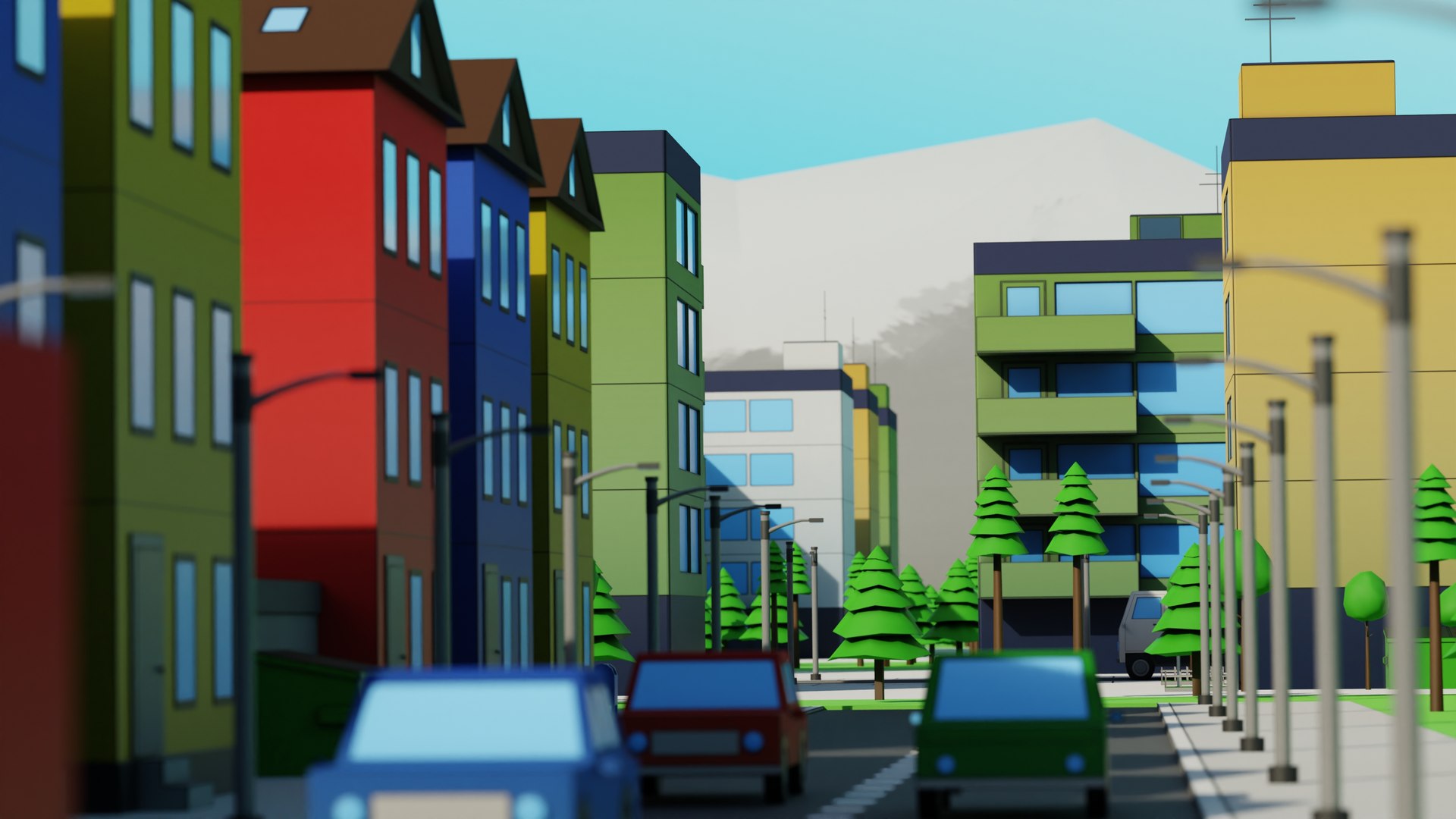 3D Low Poly Town Model - TurboSquid 1992818