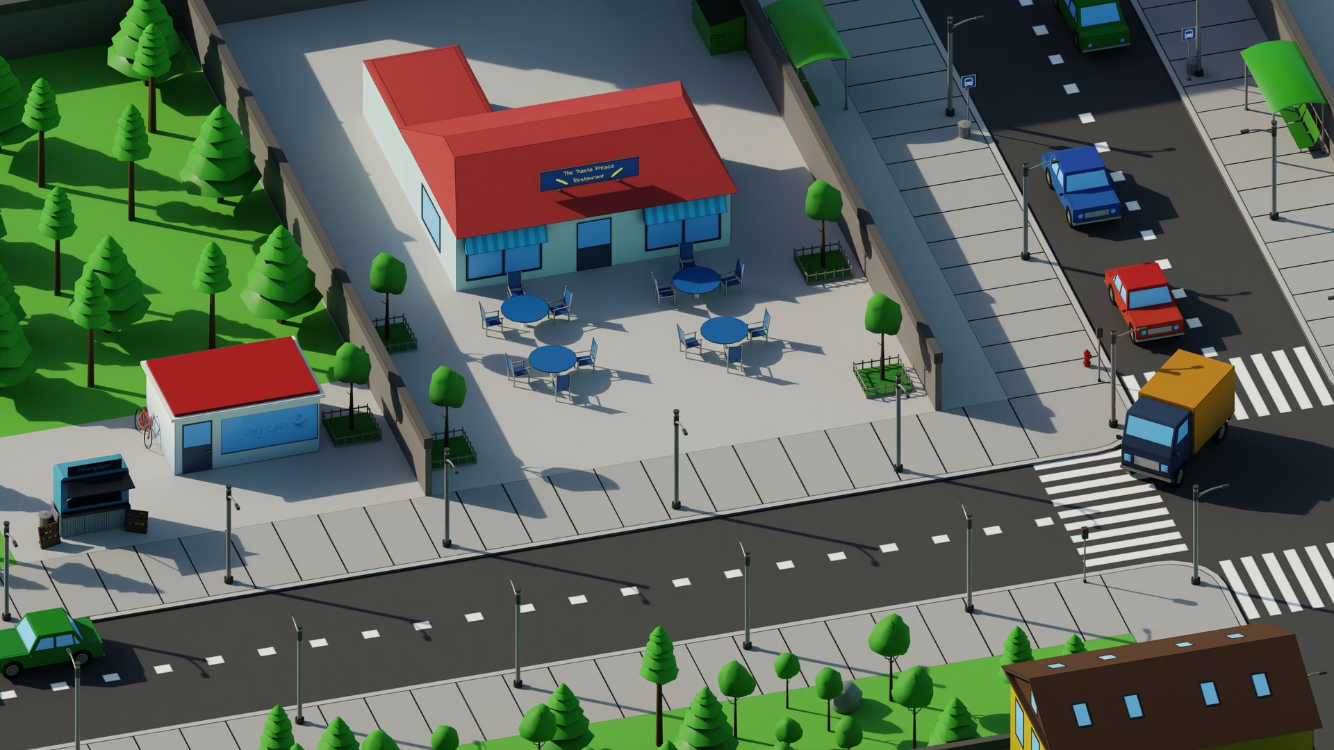 3D Low Poly Town Model - TurboSquid 1992818