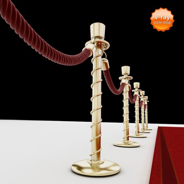 3d red carpet velvet rope